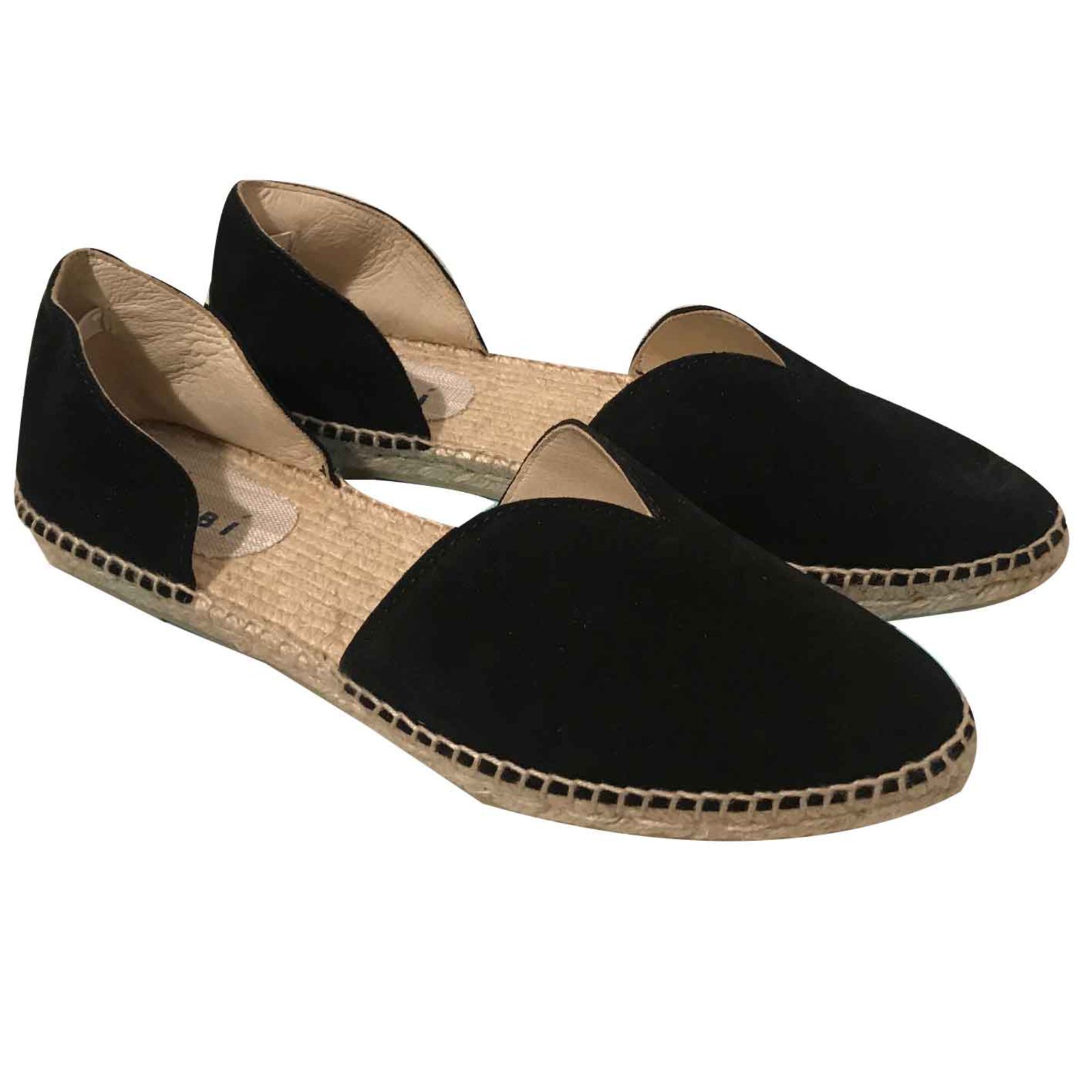 Manebi Open-side flats - Hamptons Daim Noir ref.107832 - Joli Closet