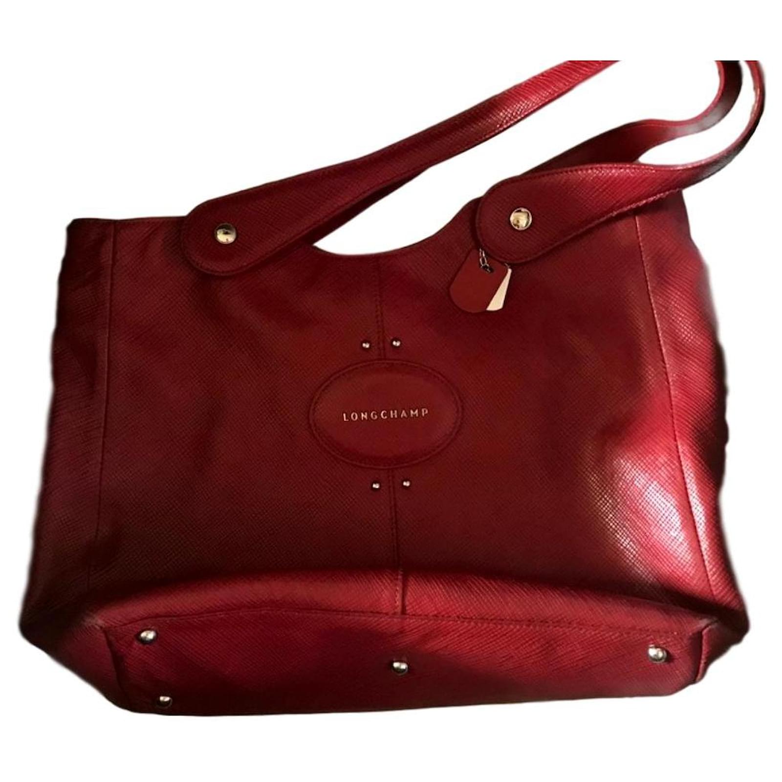 Longchamp Handbags Red Leather ref.122163 - Joli Closet