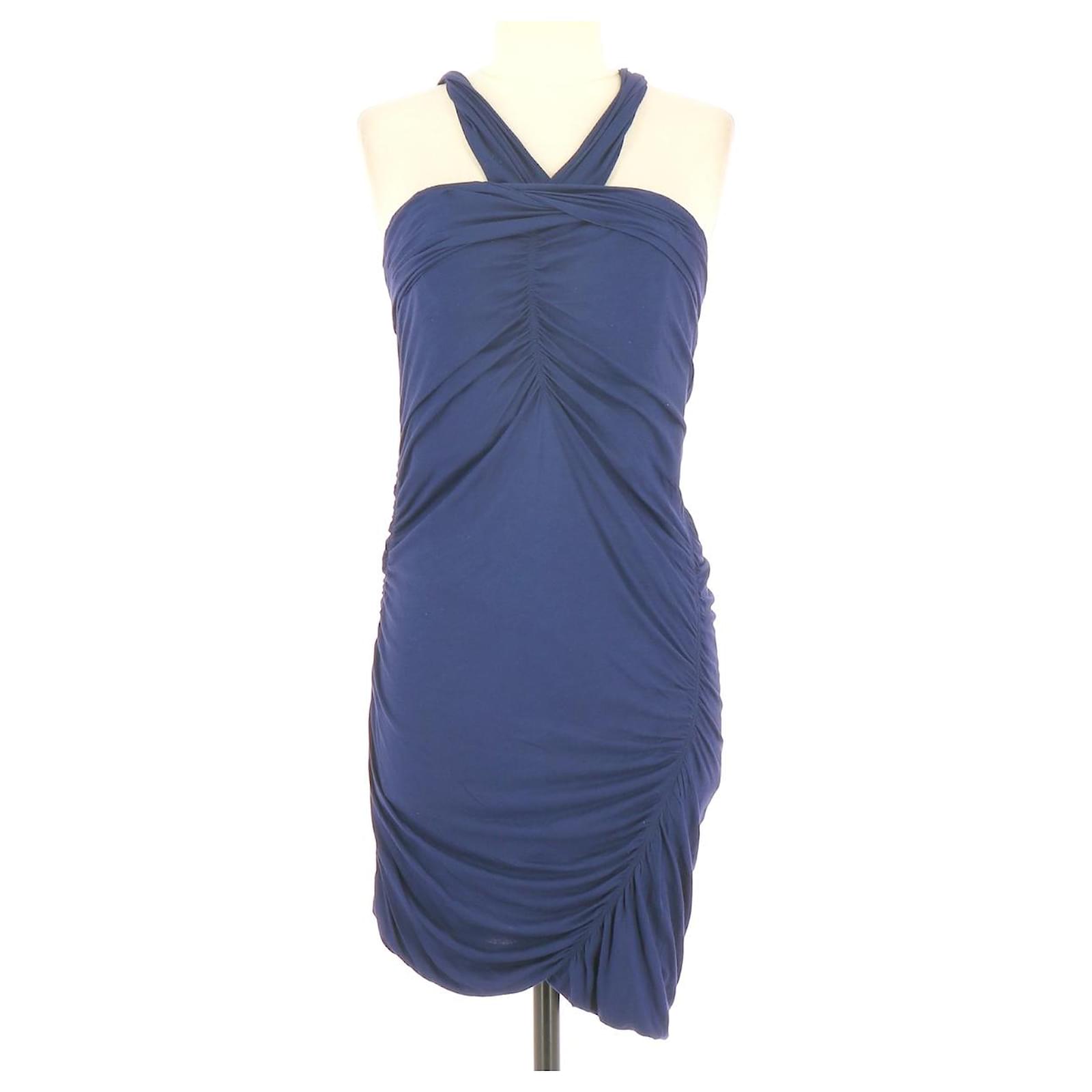 Maje Robe Viscose Bleu ref.122199 - Joli Closet