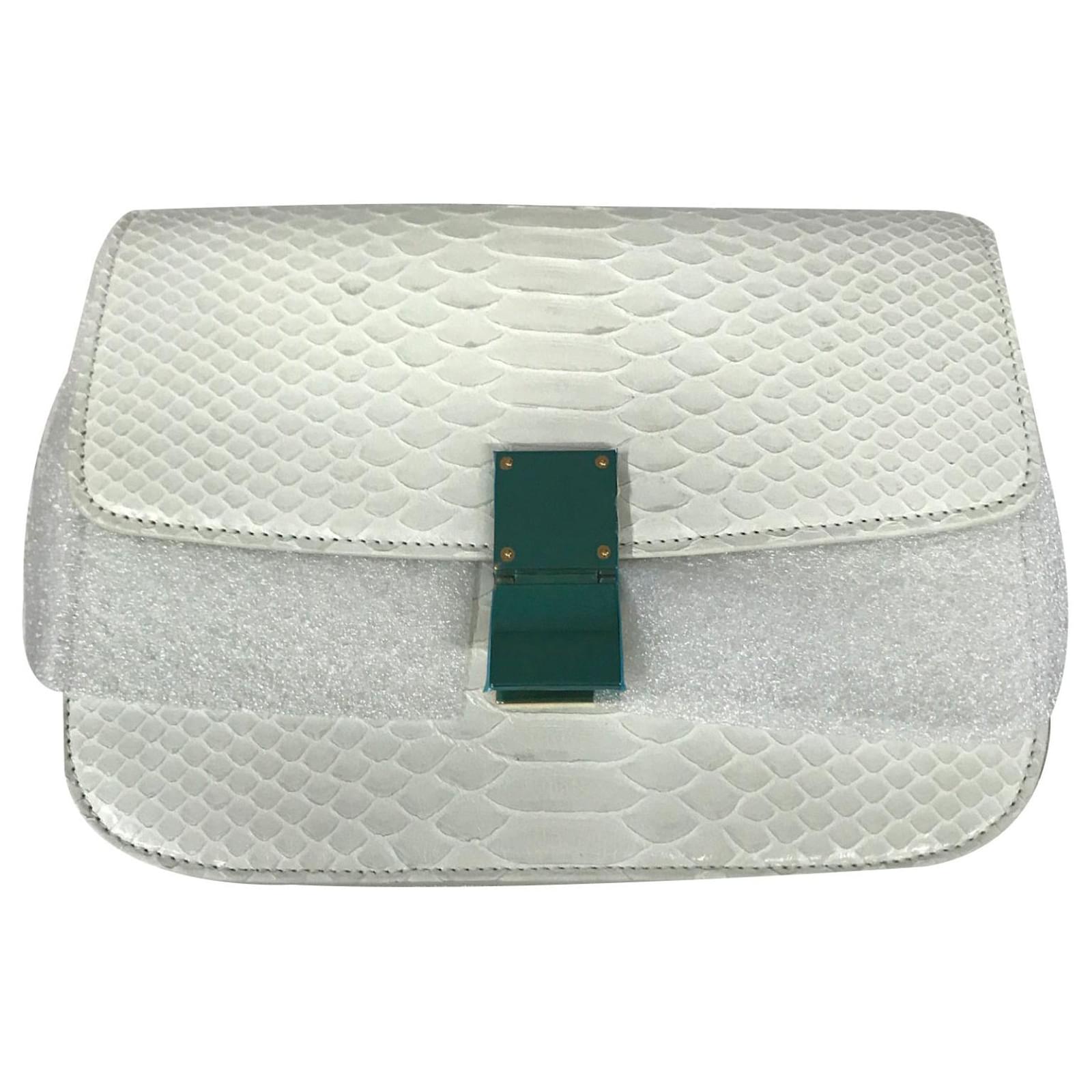 Céline CELINE BOX CLASSIC MEDIUM PYTHON BAG SAC CROSSBODY Blanc ref ...