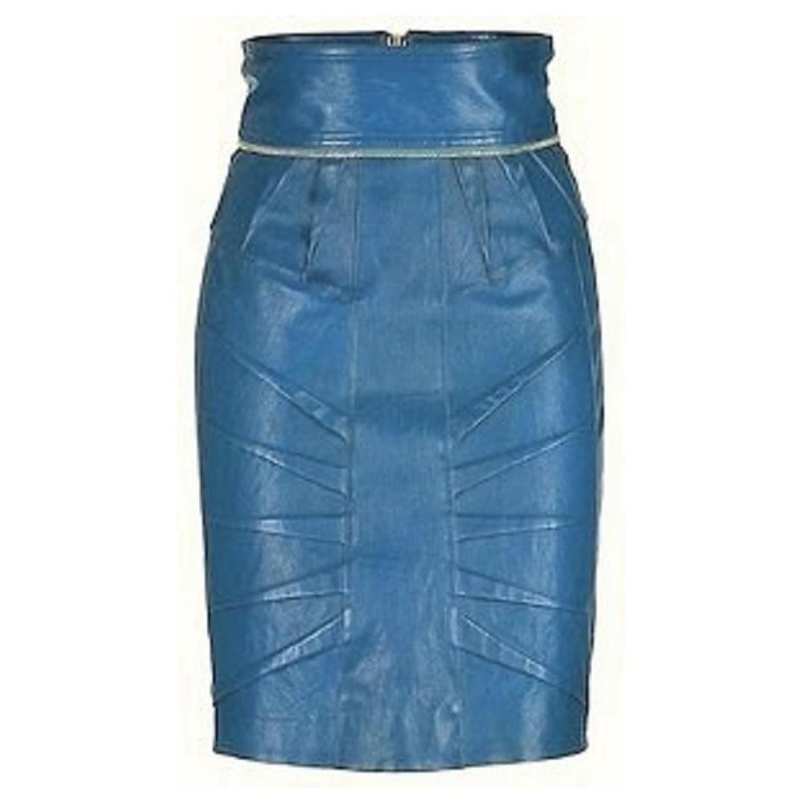 Jupe en cuir turquoise Matthew Williamson ref.125330 - Joli Closet