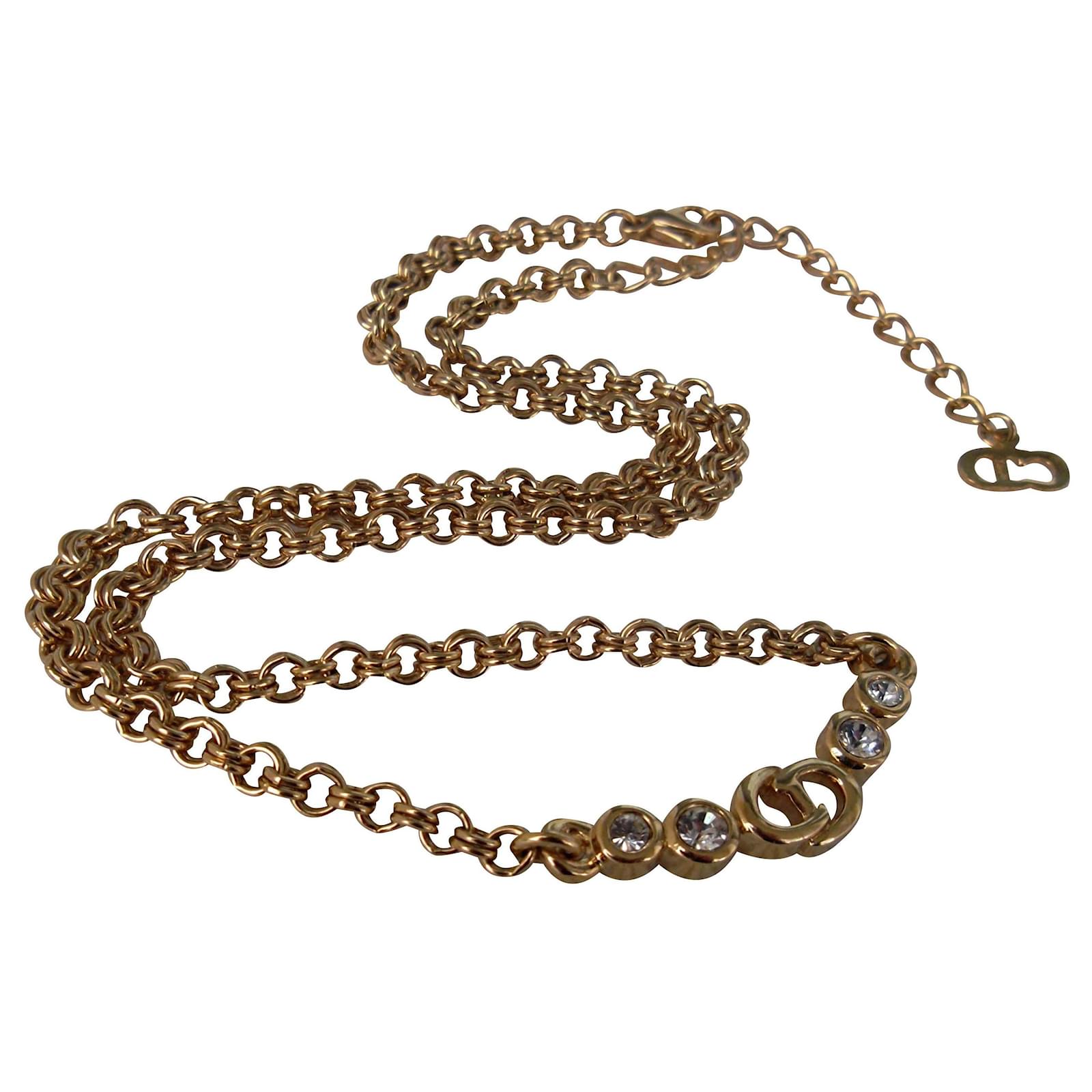 Dior COLLIER LOGO / SIGNATURE Plaqué or Doré ref.126608 - Joli Closet