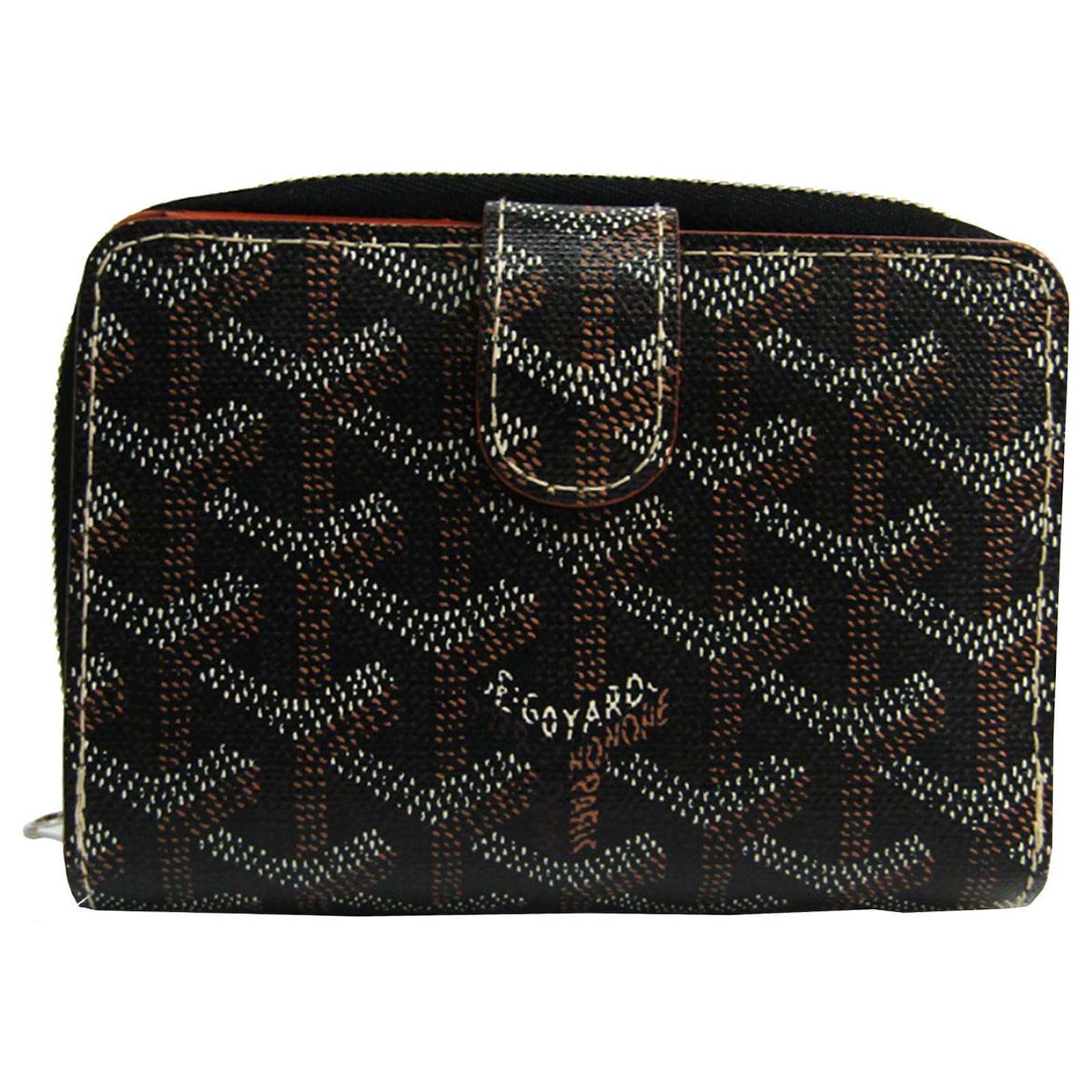 Goyard Black Goyardine Tuileries Geldbörse Braun Schwarz Leder Leinwand ...