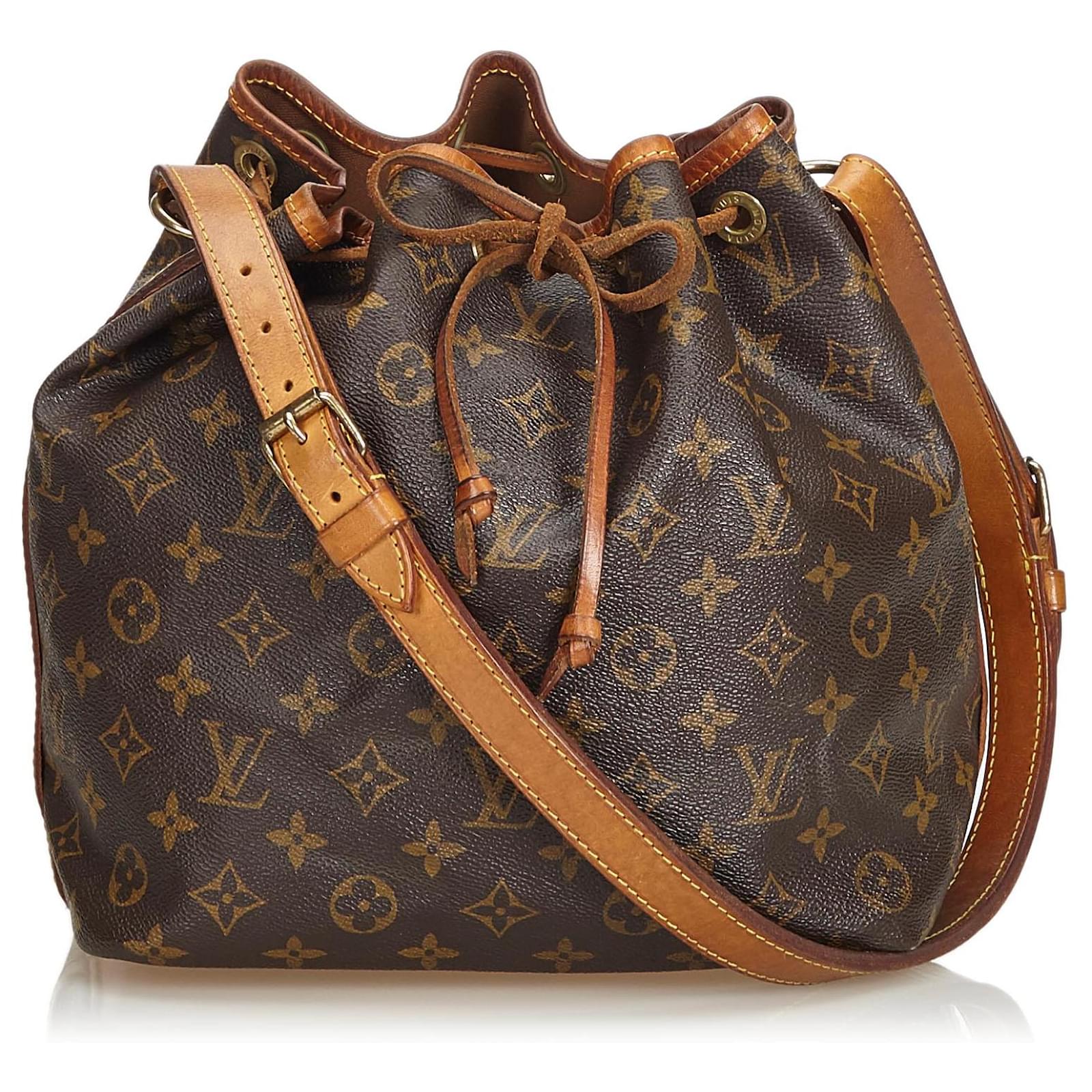 Noe Louis Vuitton Monogram Marron Petit Noé Cuir Toile ref.129971 ...