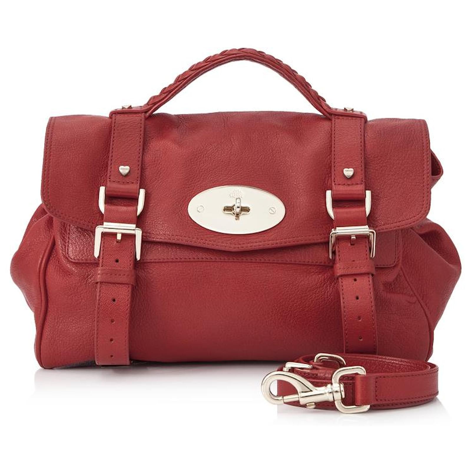 Mulberry Sac à bandoulière Alexa en cuir rouge mûrier ref.133256 - Joli ...