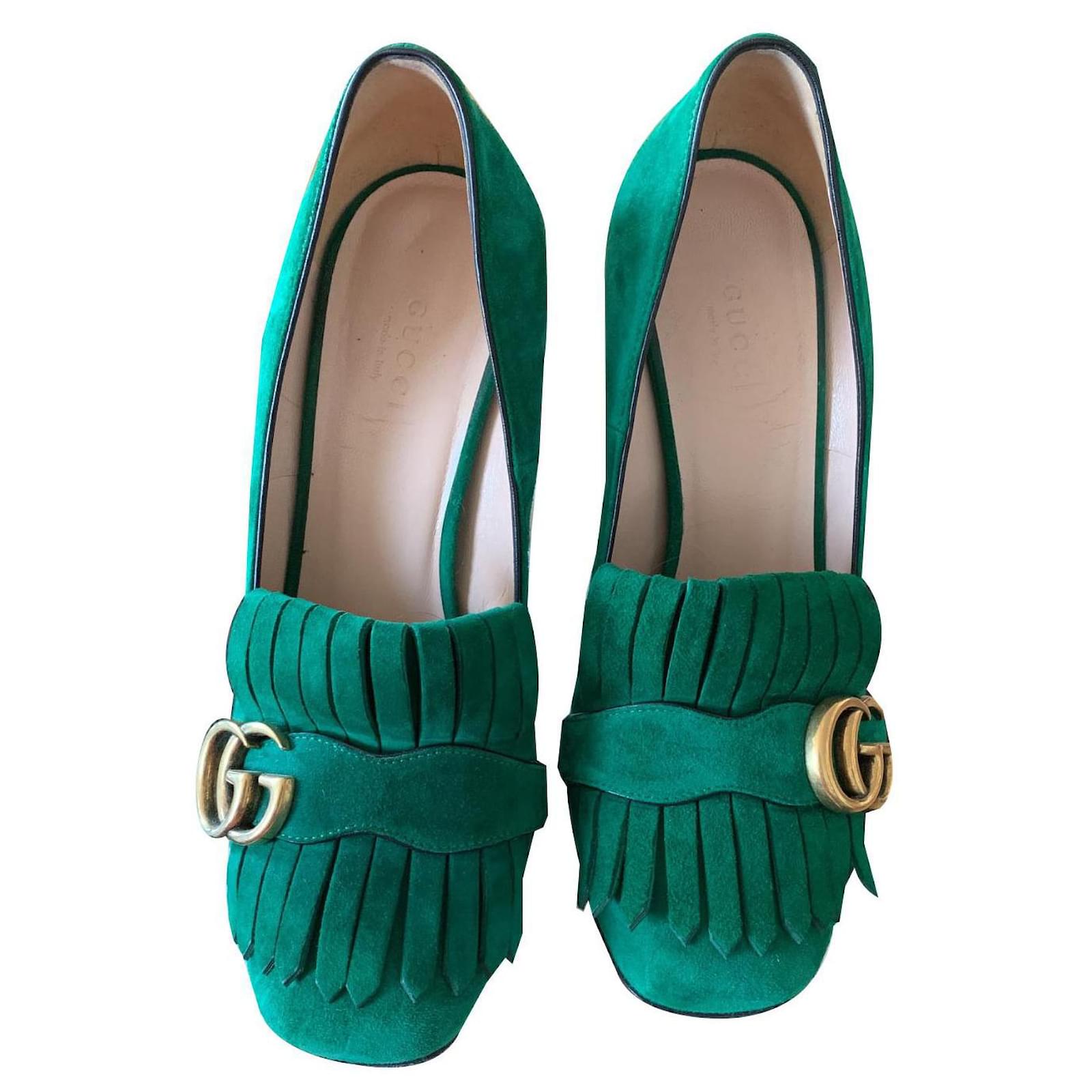 Escarpins vert Gucci marmont Cuir ref.133548 - Joli Closet
