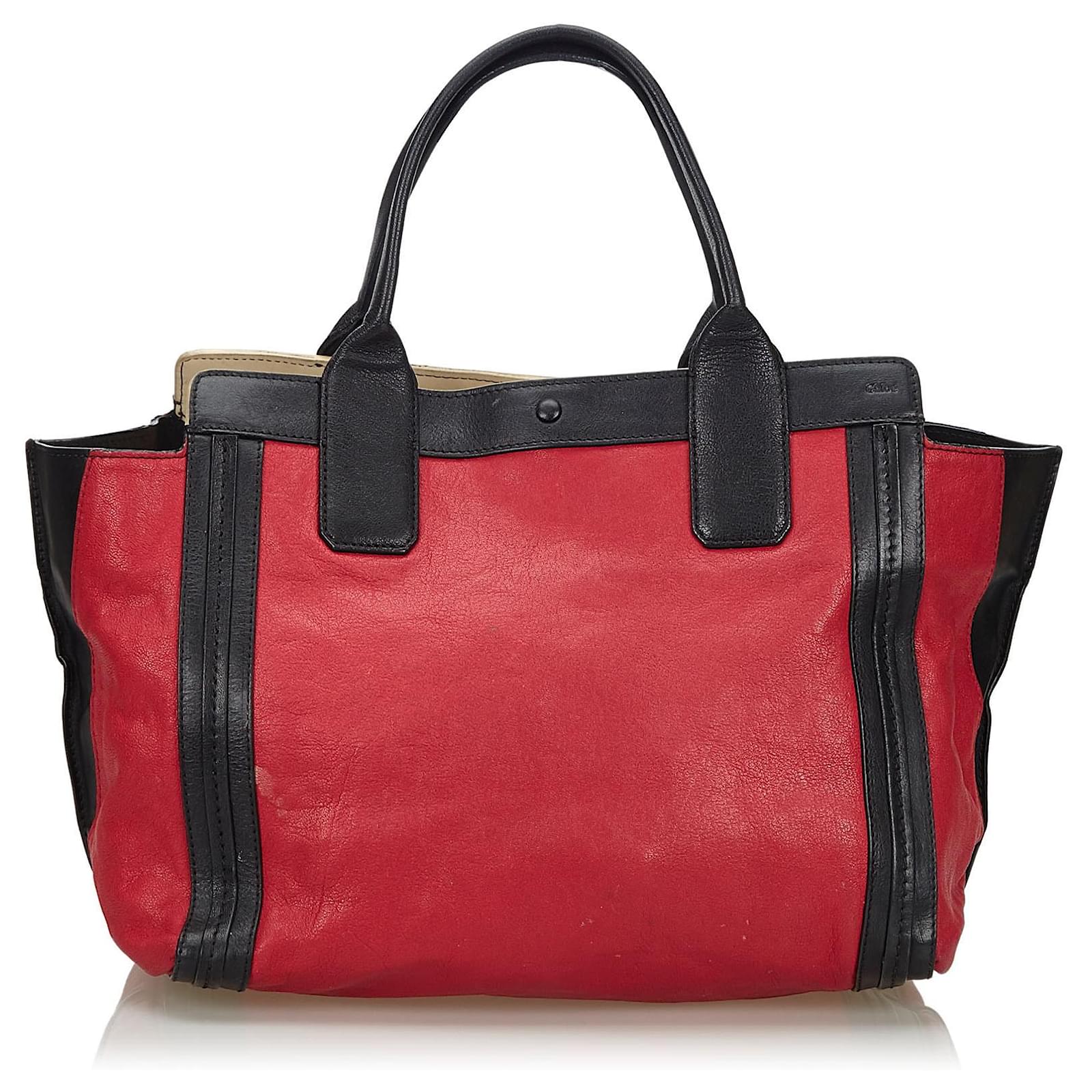 Chloé Chloe Red Leather Alison Tote Black ref.134908 - Joli Closet