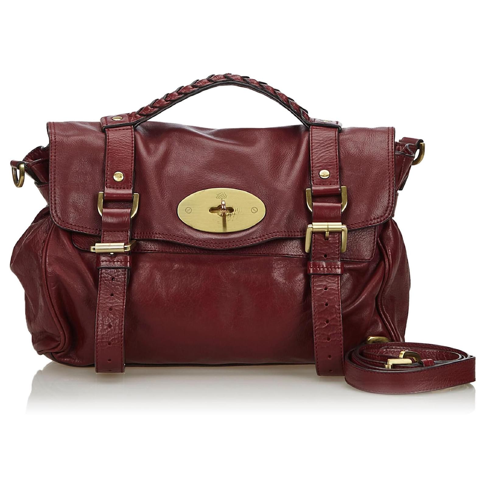 Mulberry Red Leather Alexa Satchel Dark red ref.136801 - Joli Closet