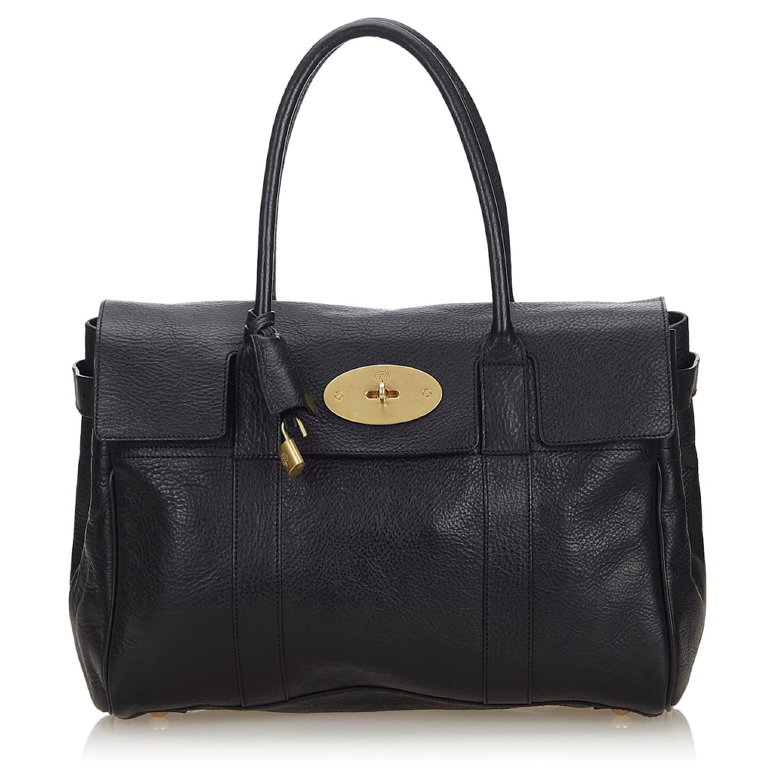 Sac à main Bayswater en cuir noir Mulberry ref.141821 - Joli Closet