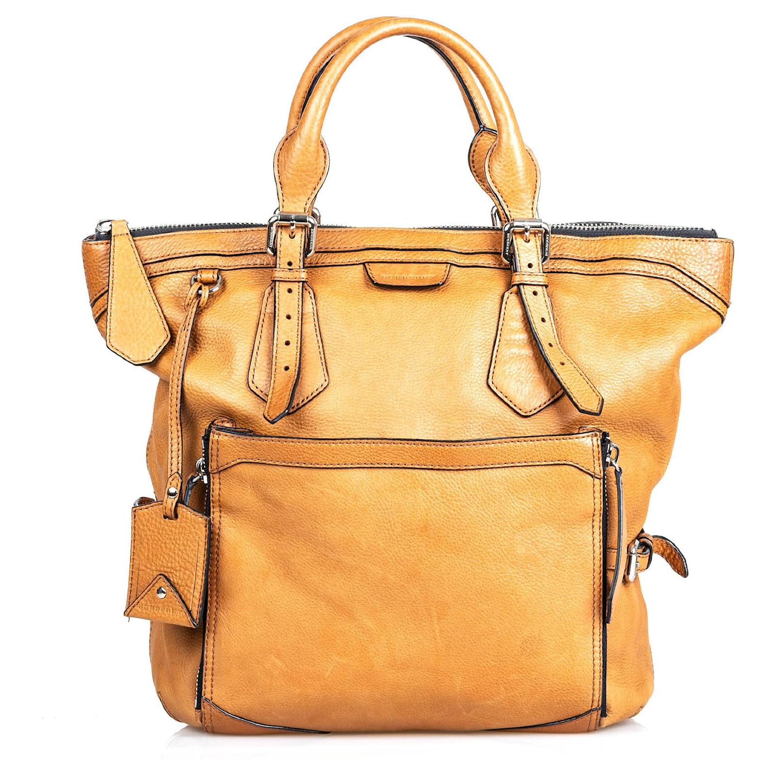 Sac cabas en cuir brun Burberry Marron ref.142972 - Joli Closet