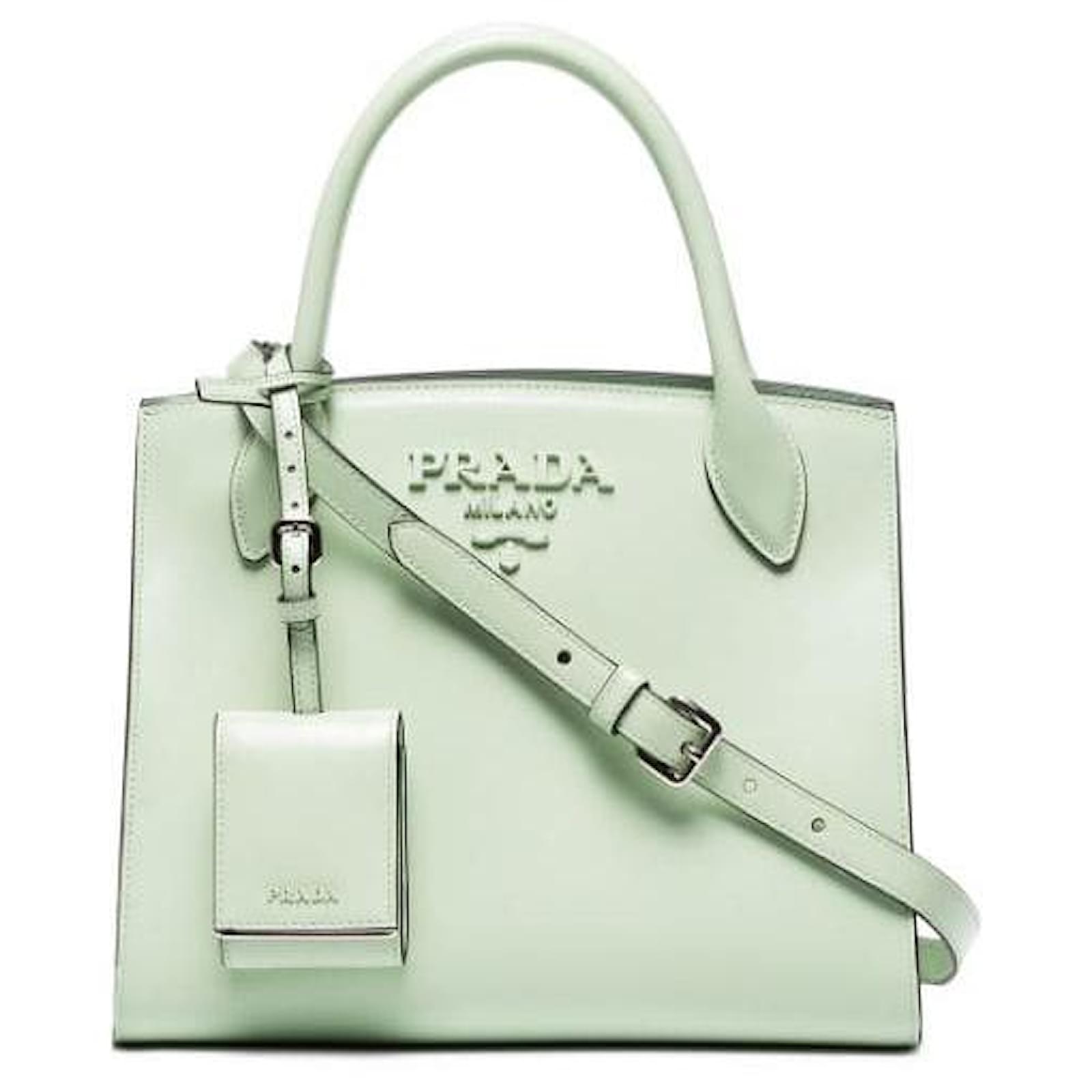 Cartable Prada en cuir vert Vert clair ref.145851 - Joli Closet