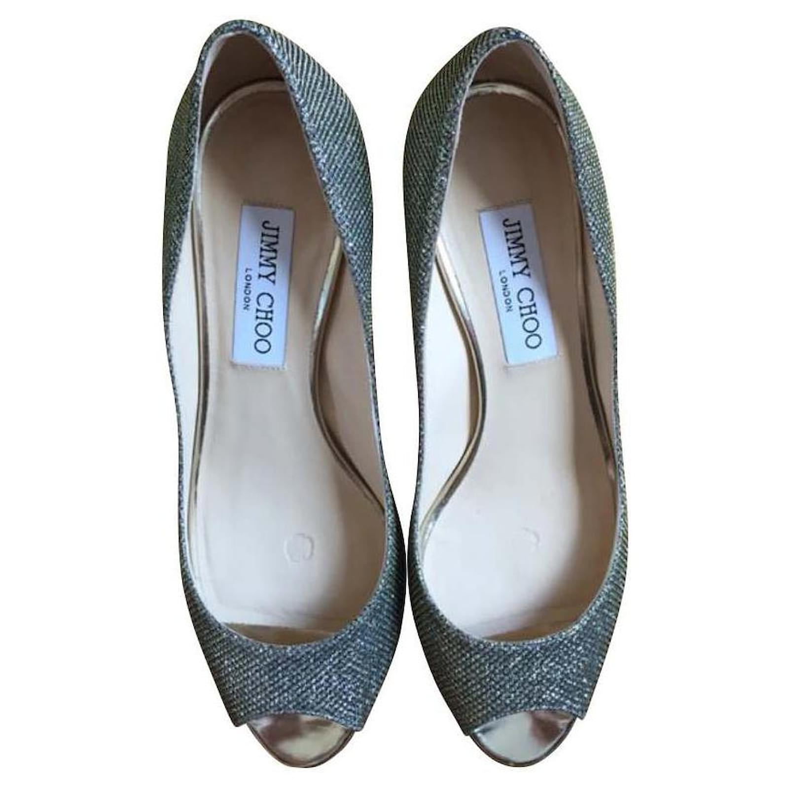 Jimmy Choo Talons Cuir Doré ref.146206 - Joli Closet