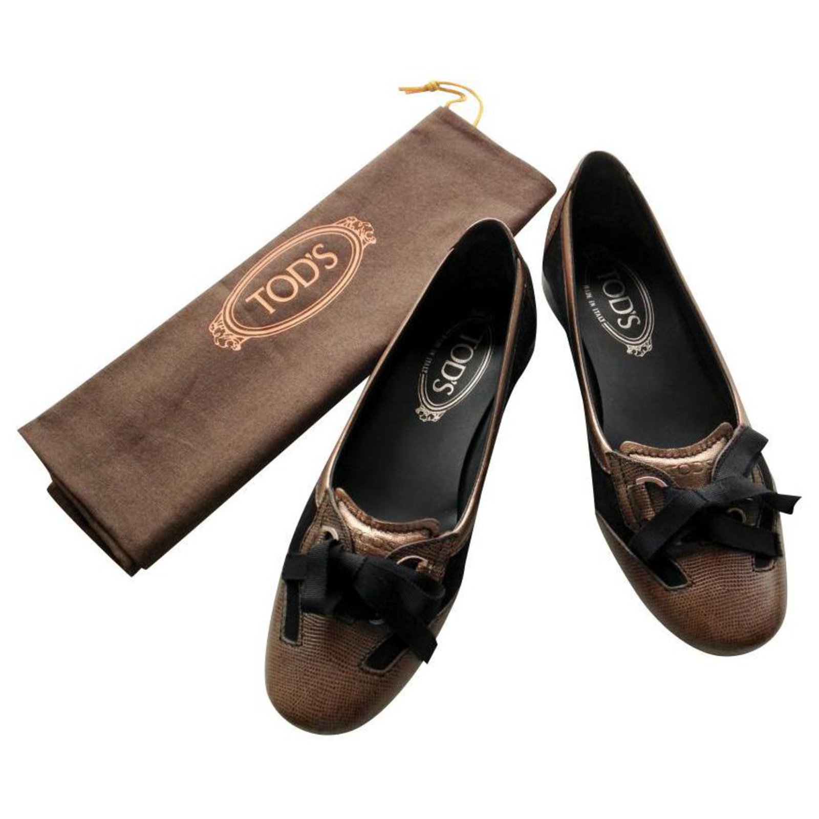 Tod's Ballerinas Braun Leder ref.147261 - Joli Closet