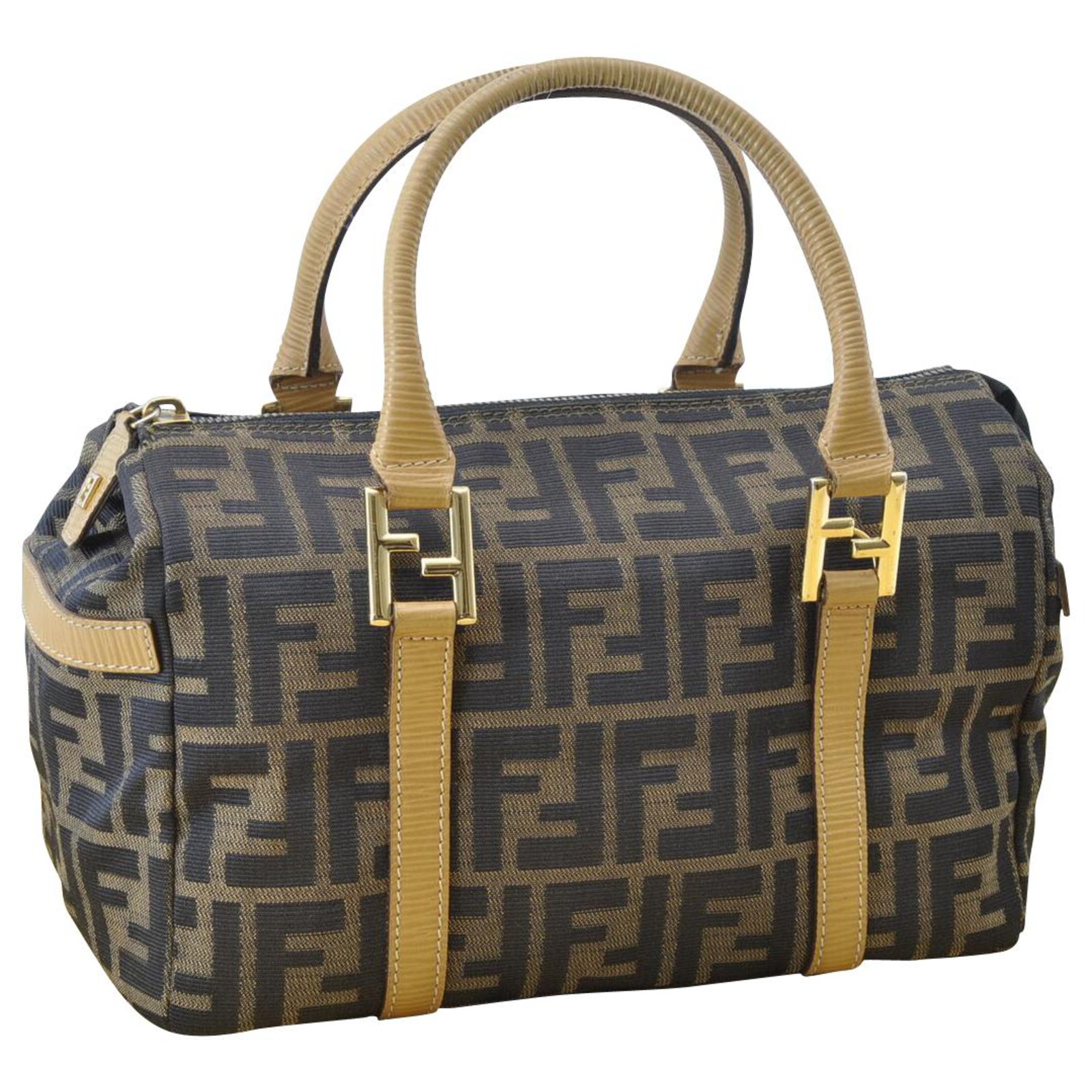 Fendi Zucca Sac à main Toile Marron ref.148223 - Joli Closet