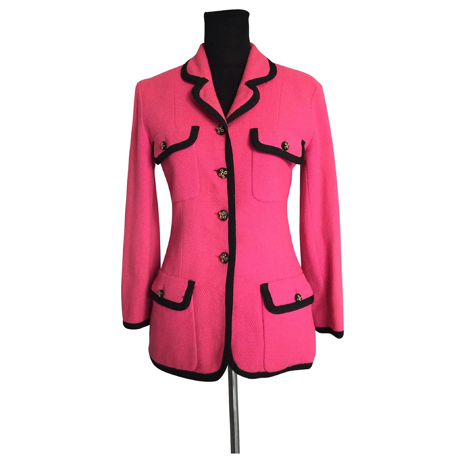 Chanel Vestes Tweed Rose ref.150606 - Joli Closet