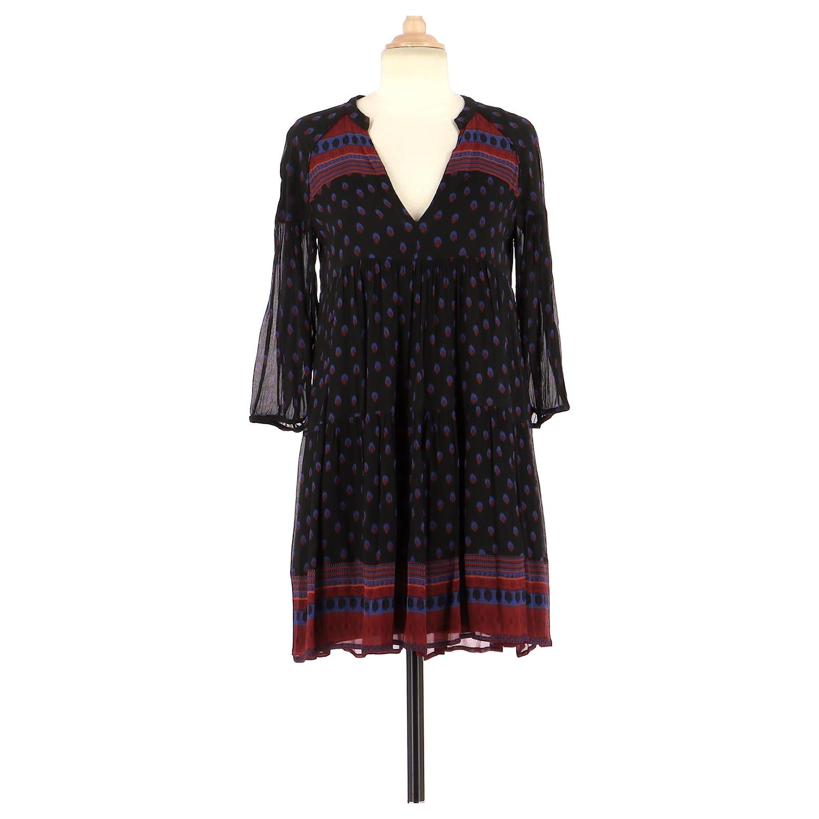 Ba&Sh Robe Viscose Multicolore ref.152603 - Joli Closet