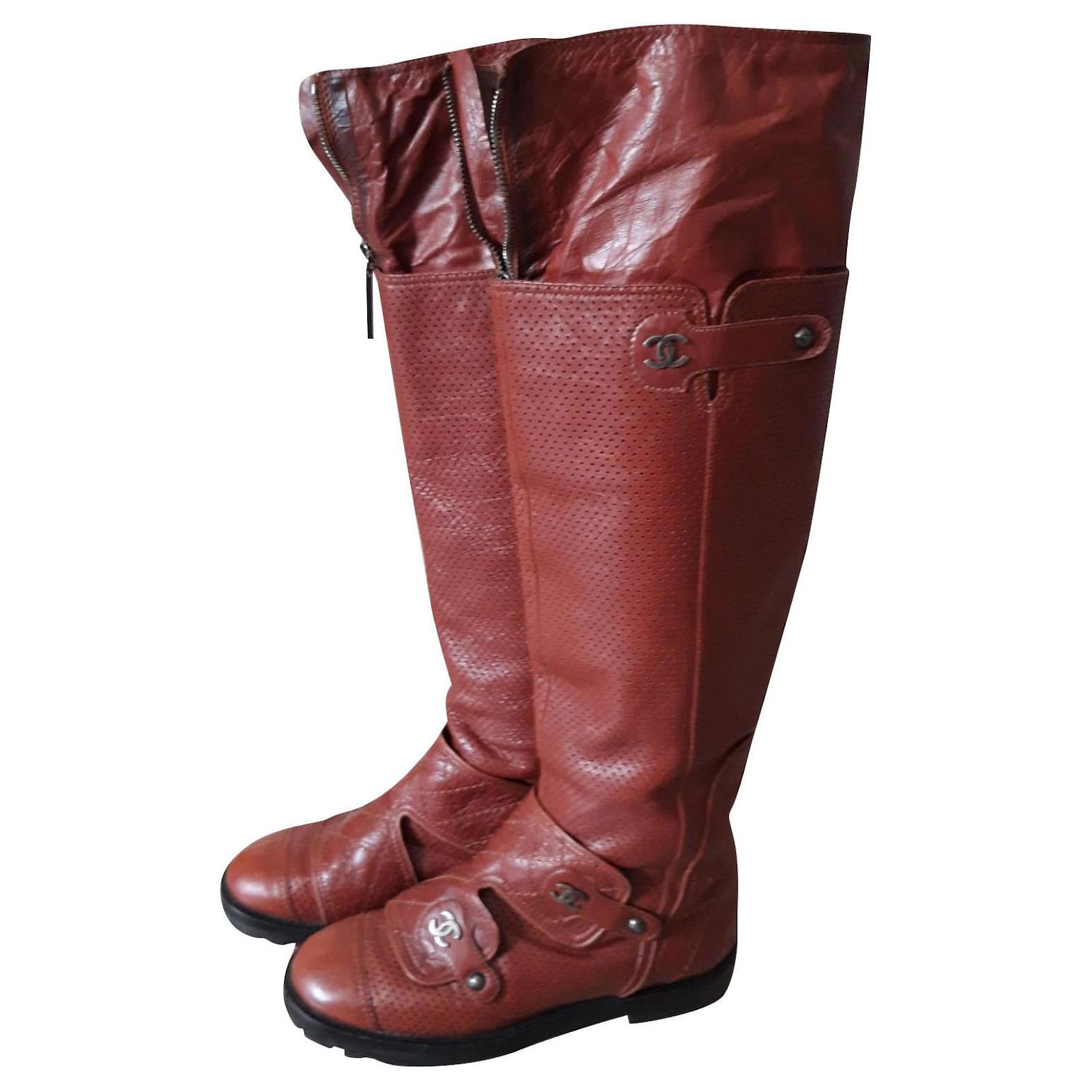 Chanel boots Cuir Caramel ref.155328 - Joli Closet