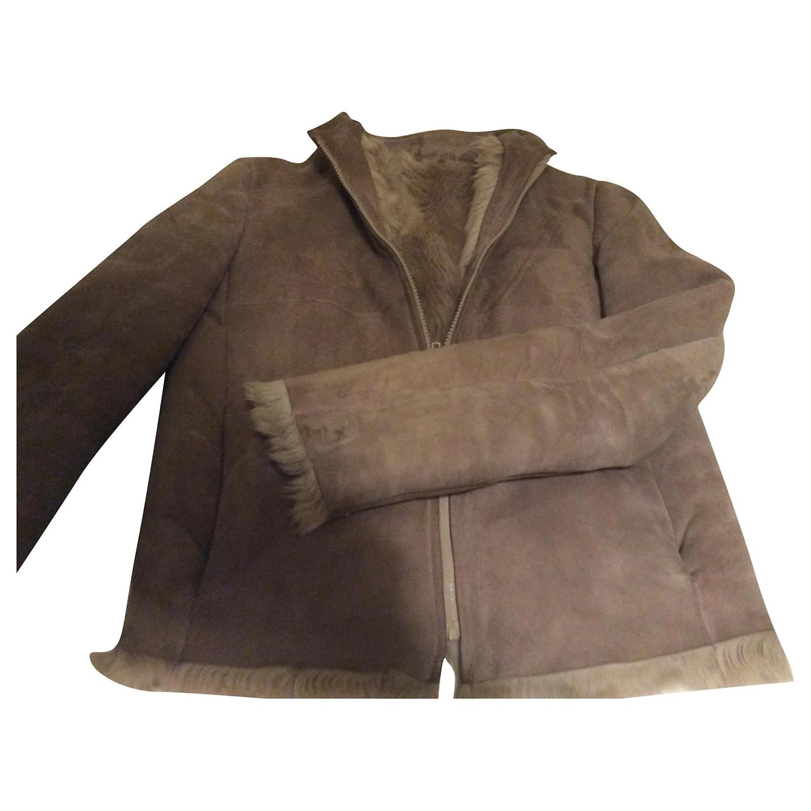 Max Mara Jacket Beige Deerskin ref.156792 - Joli Closet