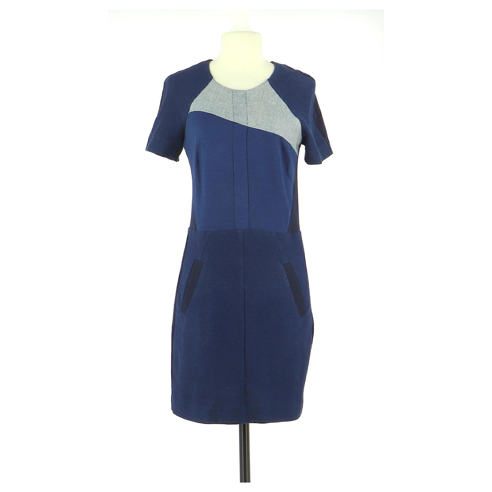 Maje Robe Coton Bleu ref.157406 - Joli Closet