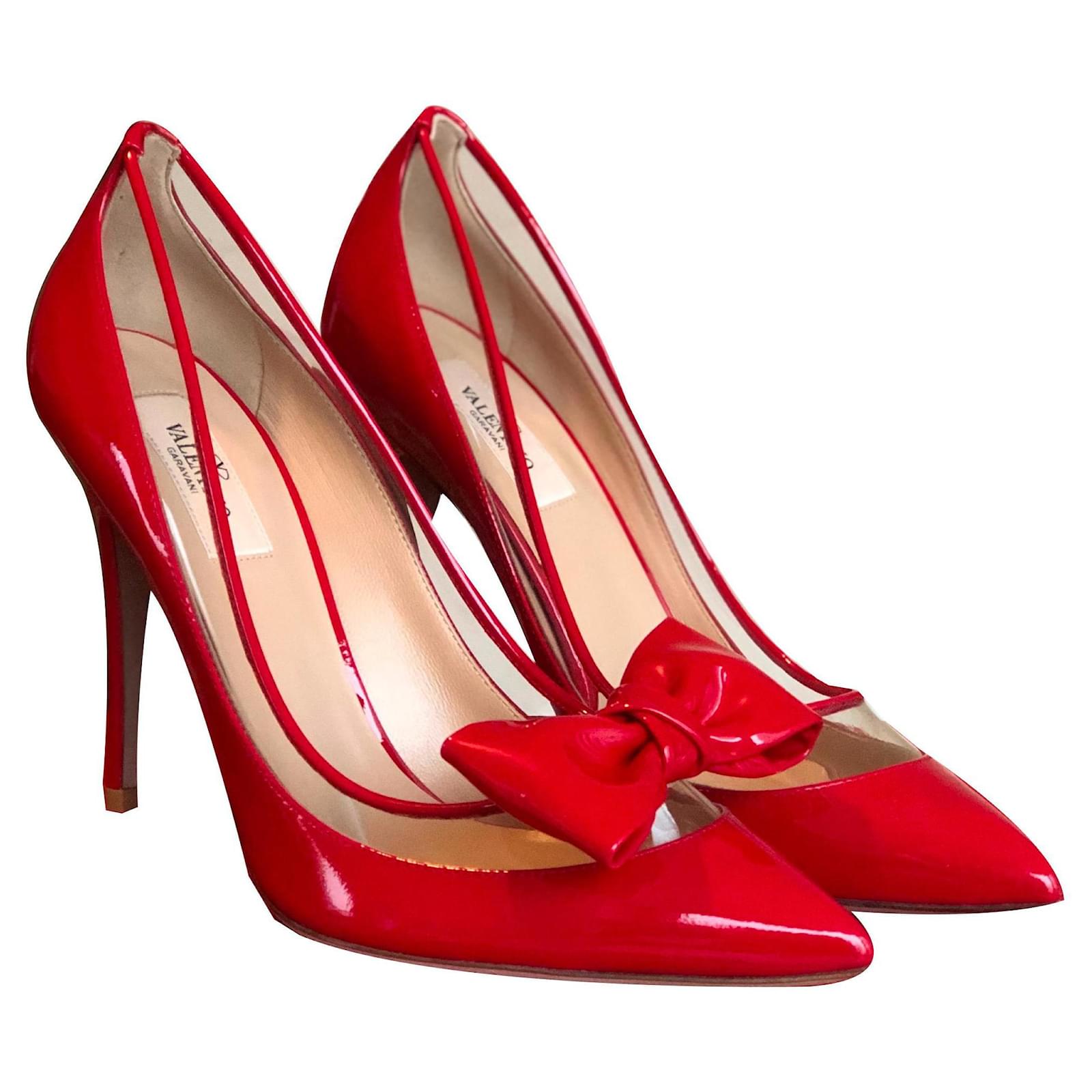 Valentino Talons Cuir vernis Rouge ref.157456 - Joli Closet