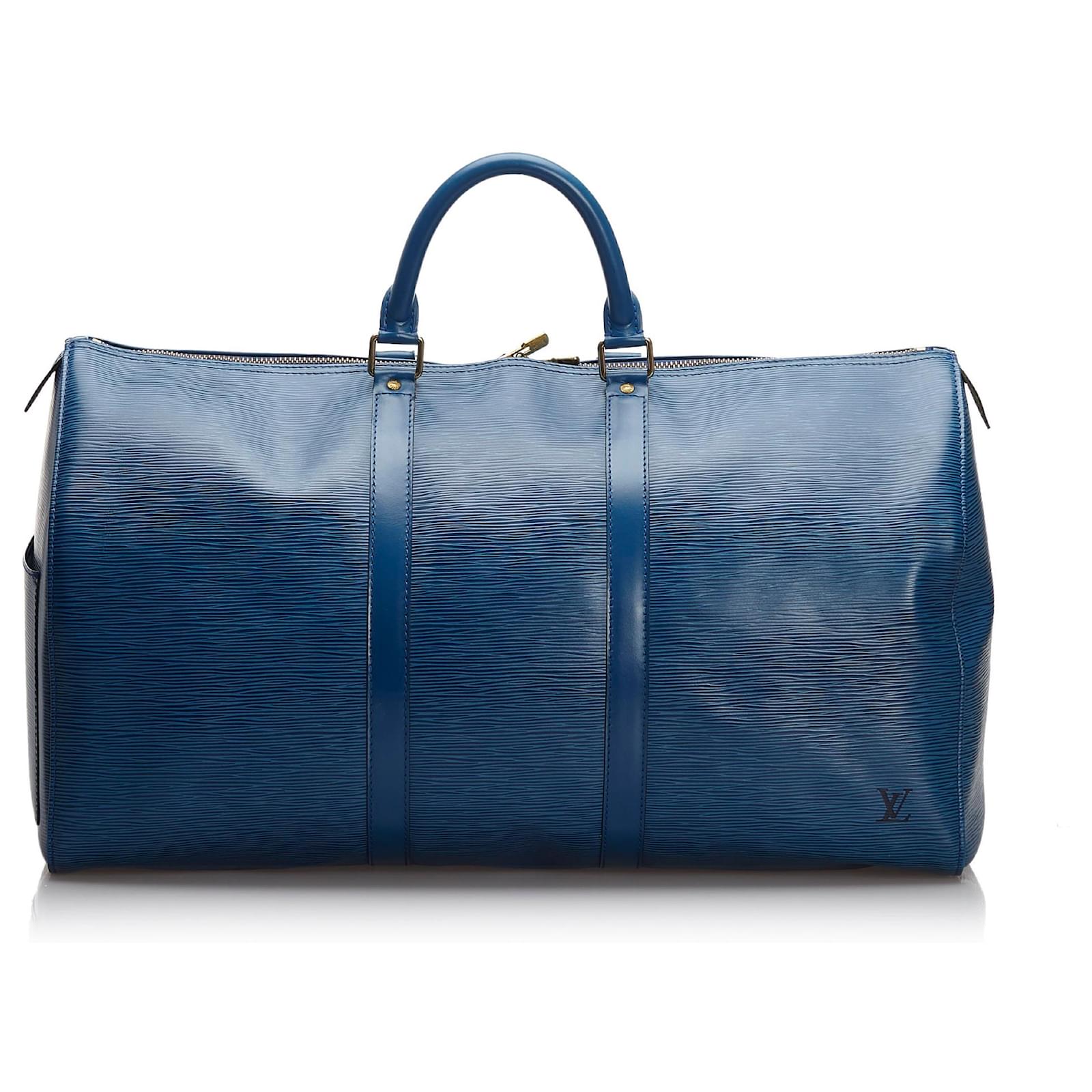 Louis Vuitton Blue Epi Keepall 50 Cuir Bleu ref.157623 - Joli Closet