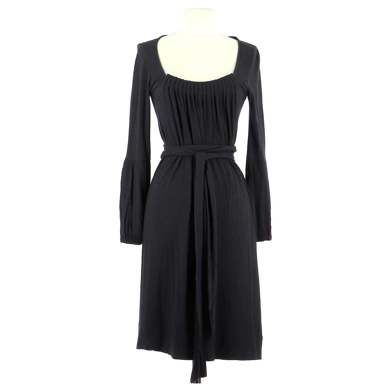 Maje Robe Viscose Bleu Marine ref.164908 - Joli Closet