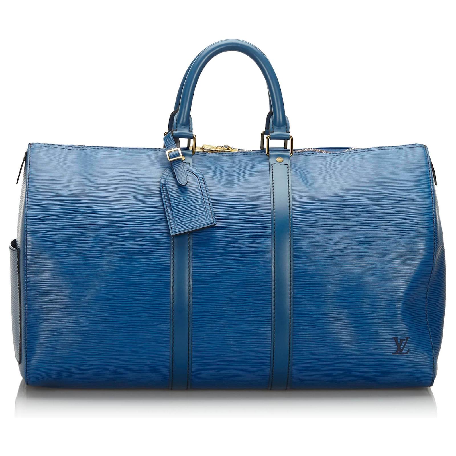 Louis Vuitton Blue Epi Keepall 45 Blau Leder ref.166726 - Joli Closet