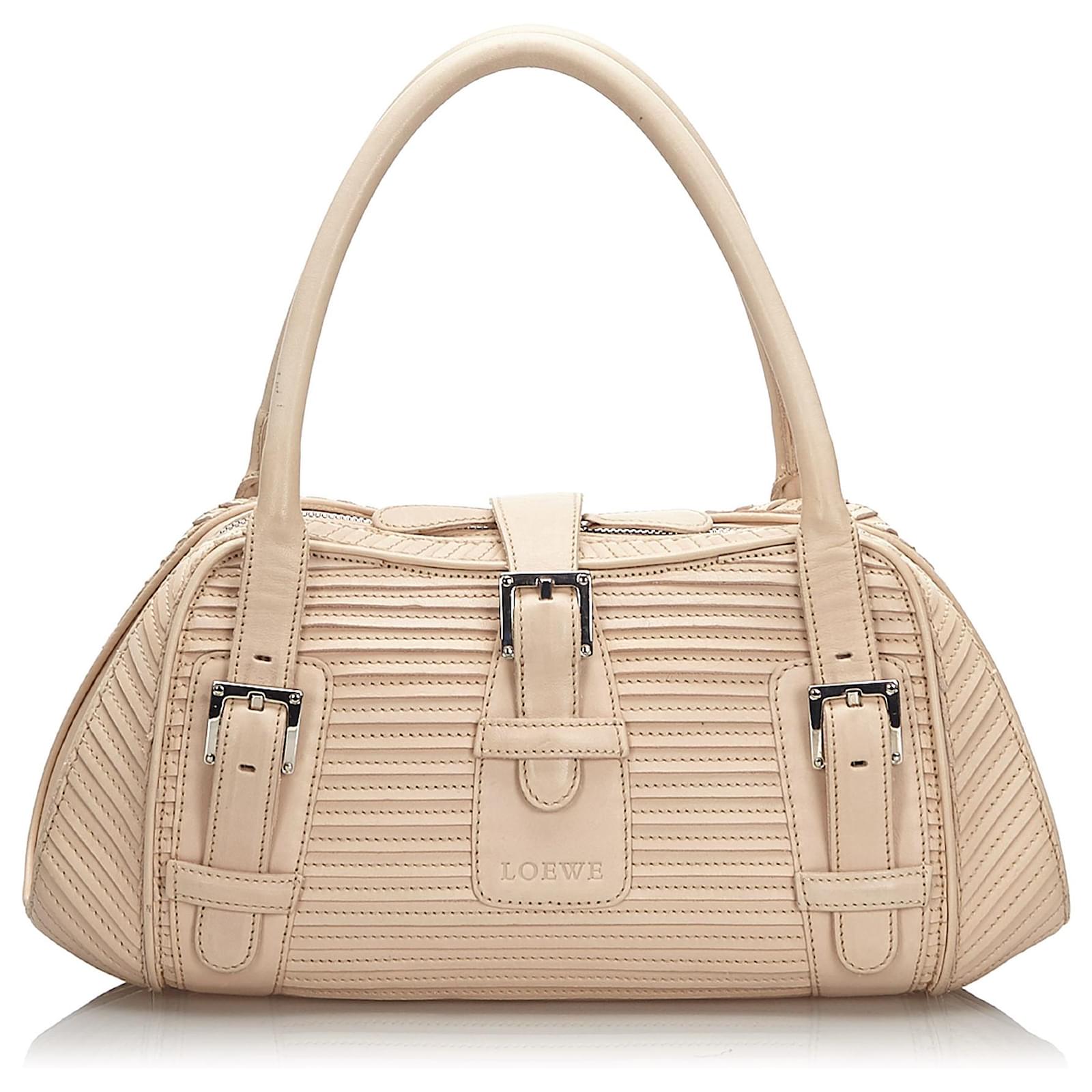 Sac à main Loewe Sender en cuir marron Beige ref.170818 - Joli Closet