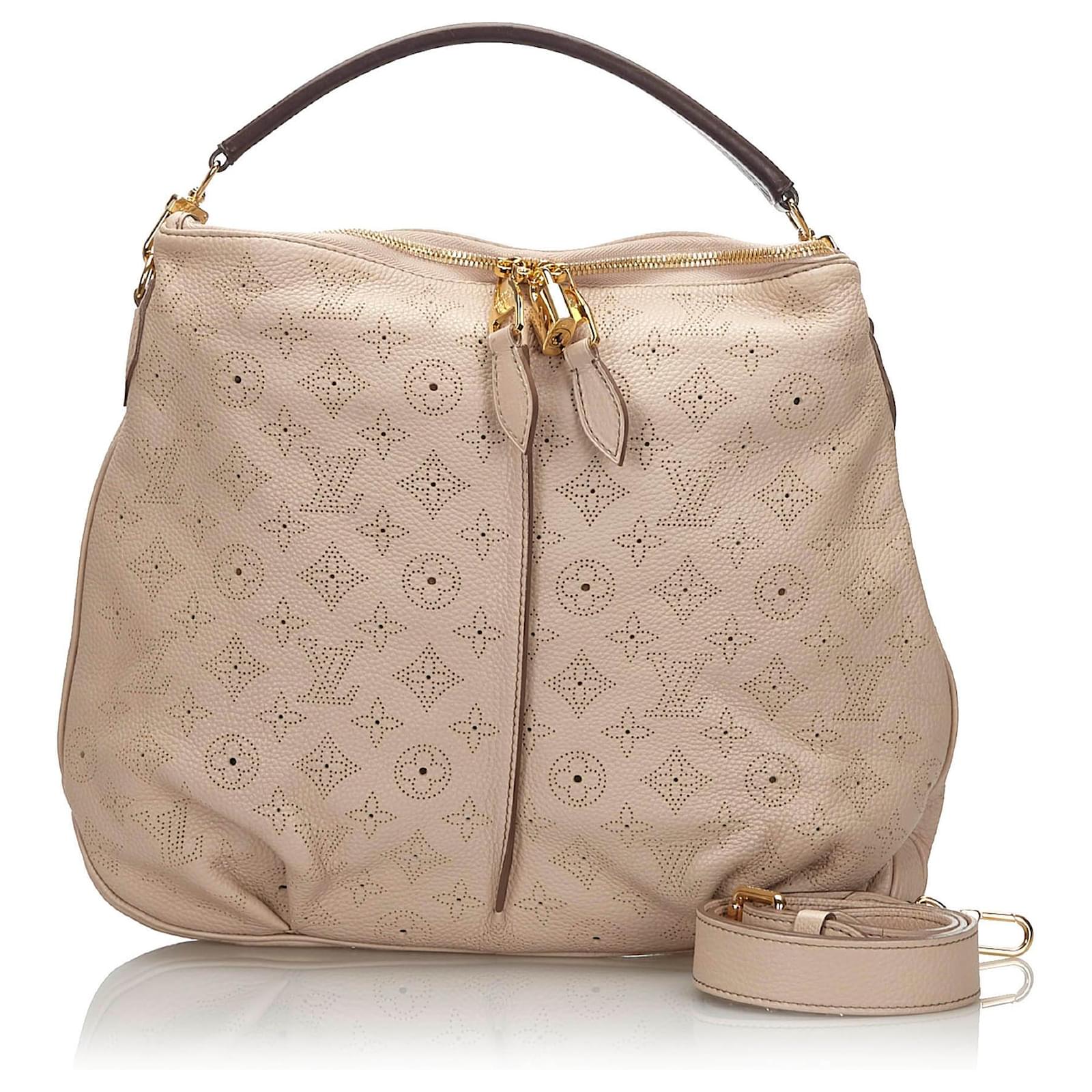 Louis Vuitton Brown Mahina Selene PM Marrone Beige Marrone scuro Pelle ...