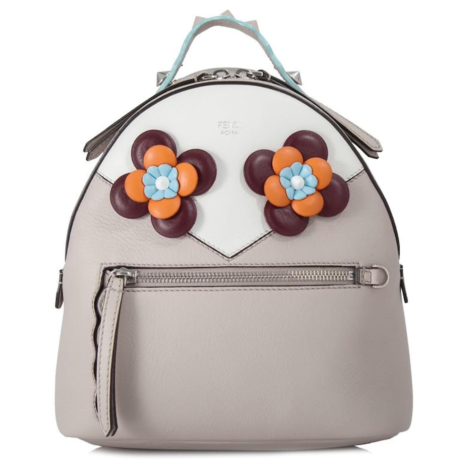 Fendi White Mini By The Way Backpack Multiple colors Leather Pony-style ...