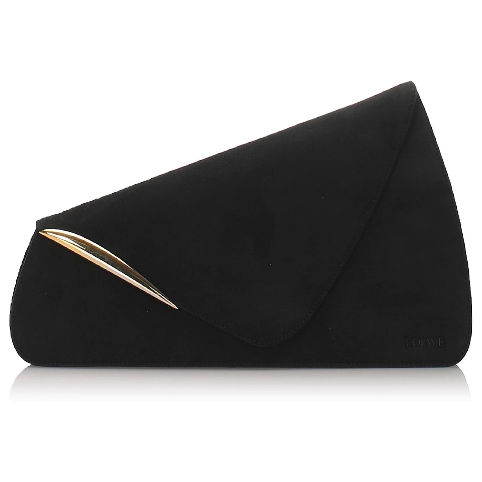 Loewe - Pochette en daim noir Suede Cuir ref.177974 - Joli Closet