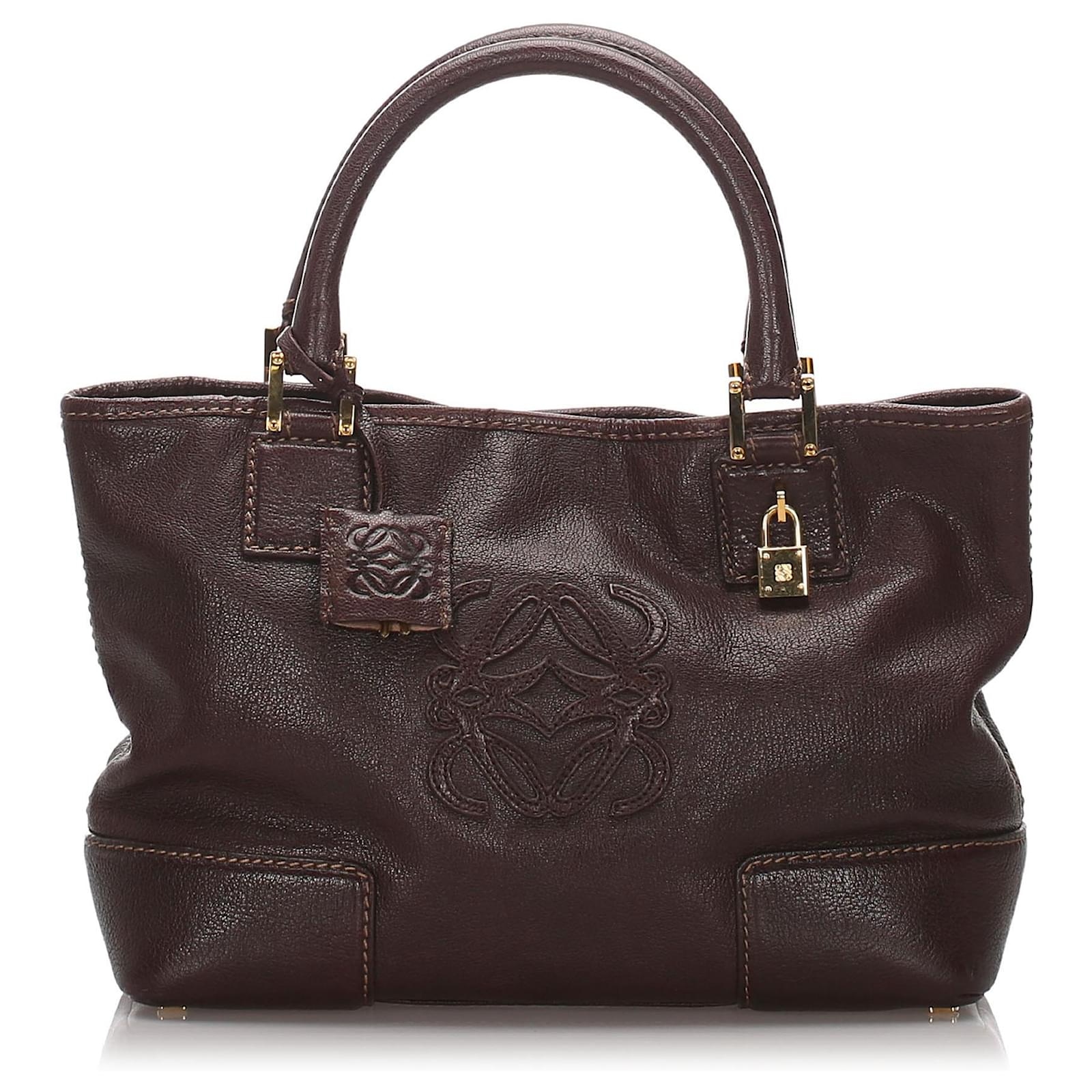Loewe Brown Leather Tote Bag Pony-style calfskin ref.179382 - Joli Closet