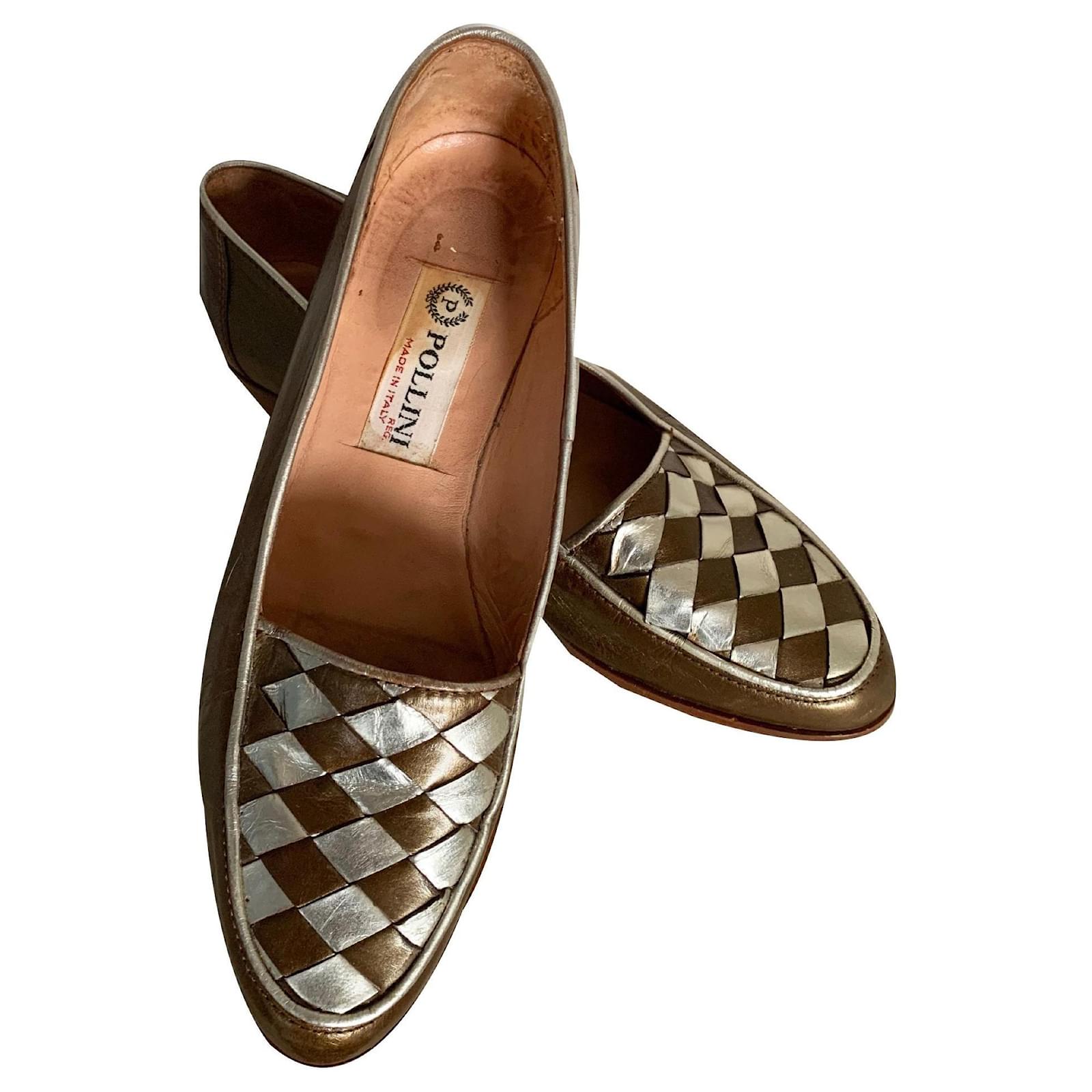 Pollini Mocassins Vintage Cuir Multicolore ref.179489 - Joli Closet
