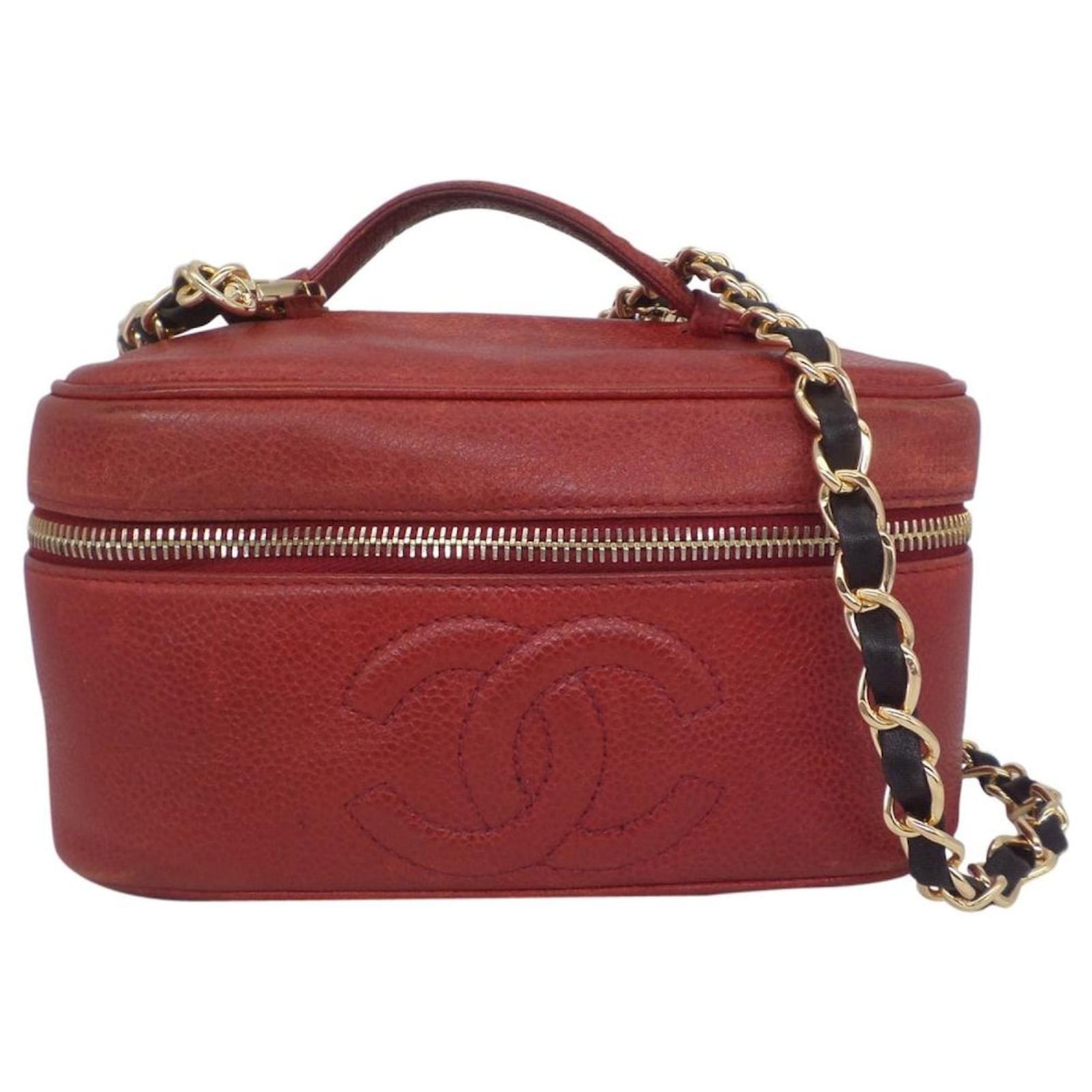 Vanity Chanel Sacs à main Cuir Rouge ref.180152 - Joli Closet