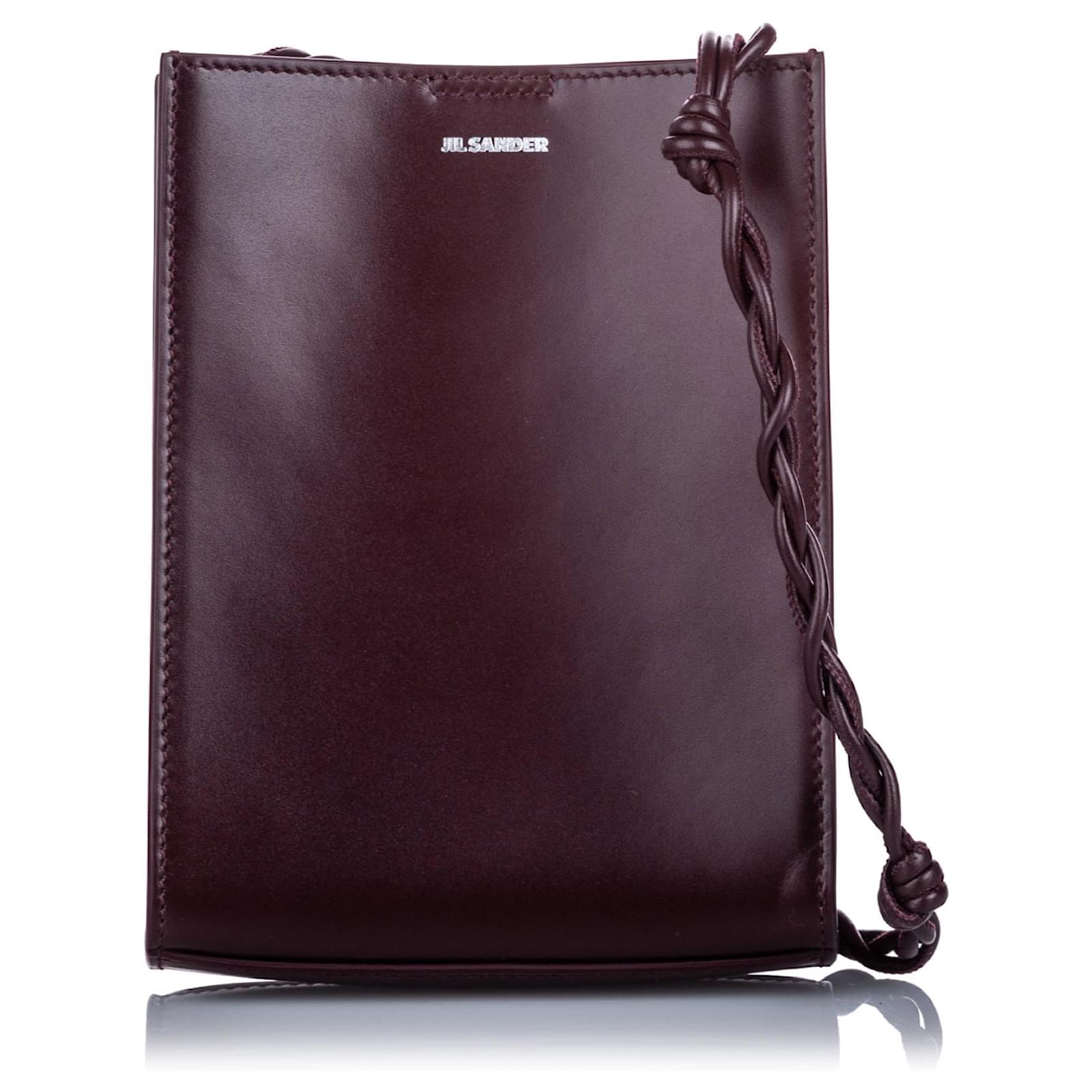 Sac bandoulière enchevêtrement rouge Jil Sander Cuir Veau façon poulain ...