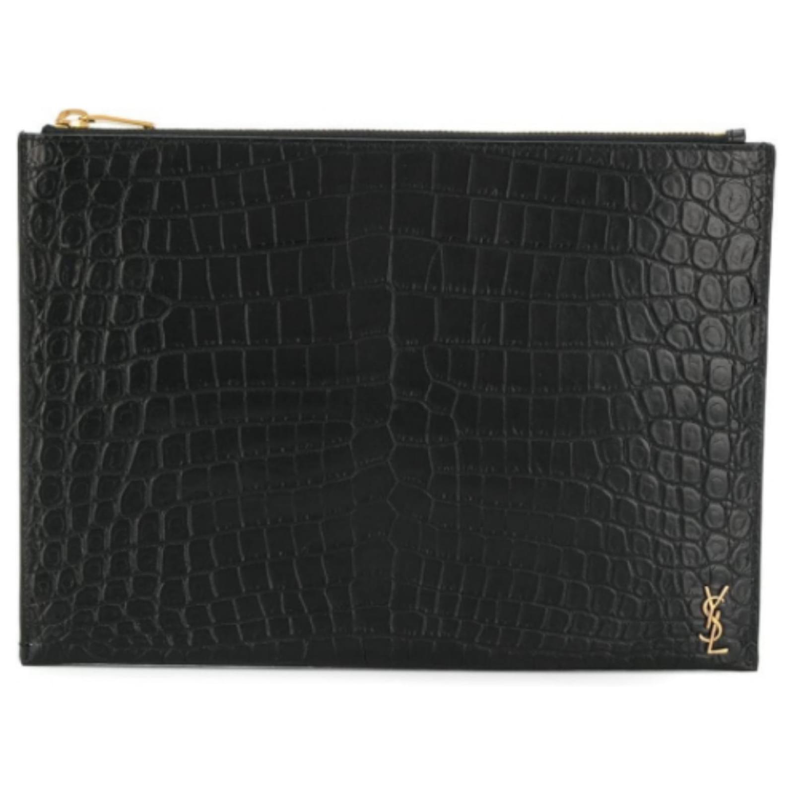 Saint Laurent YSL pouch new Black Leather ref.192150 - Joli Closet