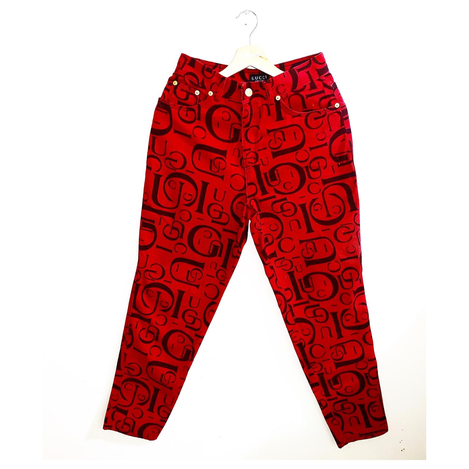Gucci Vintage 1994 Tom Ford Rare Logo Denim Red Cotton ref.196803 ...