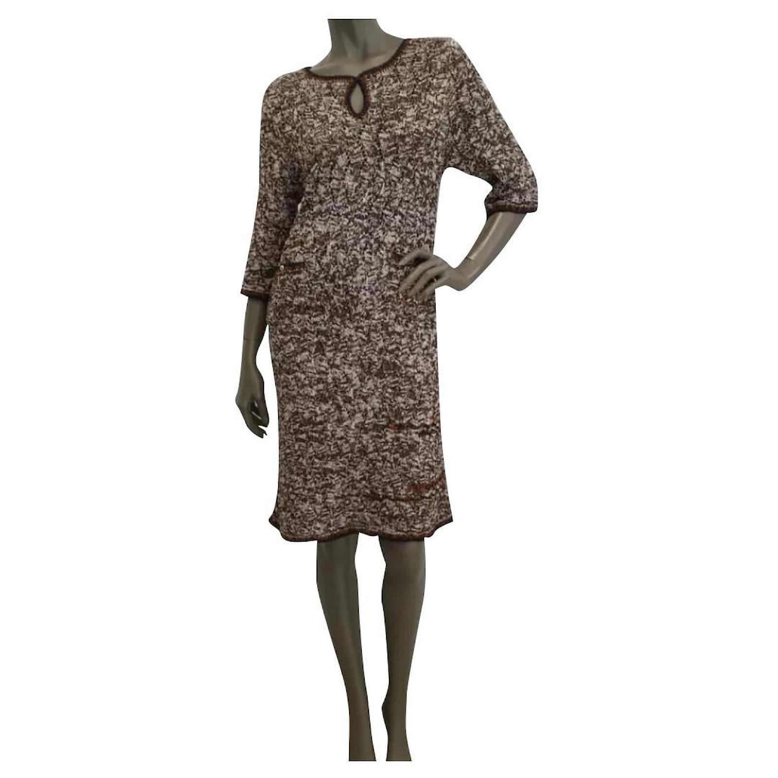 CHANEL Mini robe en maille Sz.44 Viscose Multicolore ref.197071 - Joli ...