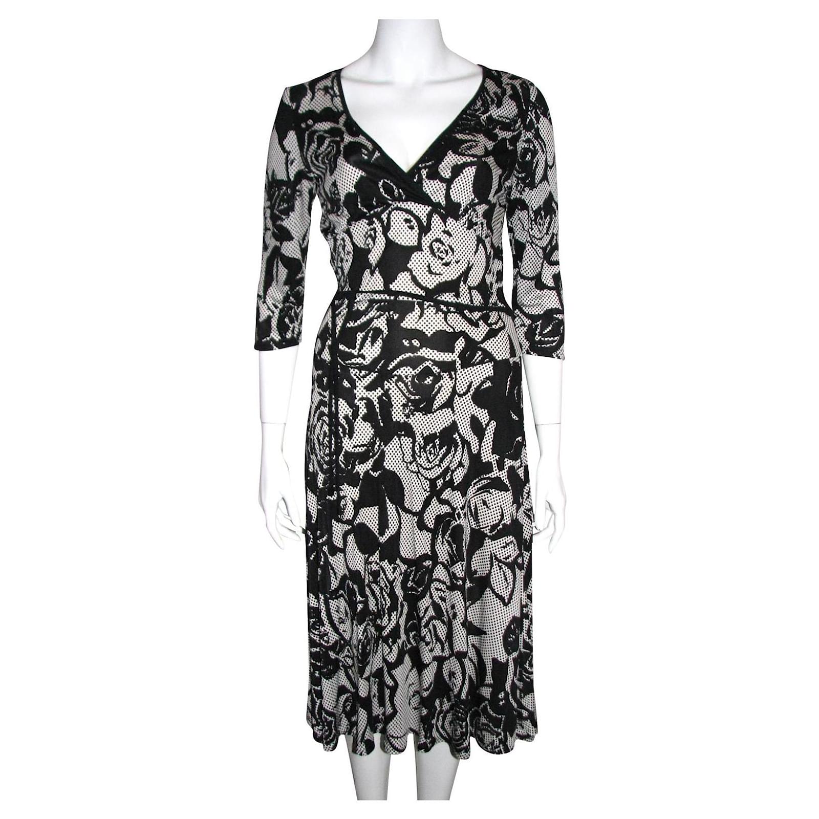 Escada Robe en jersey noir et blanc Viscose ref.204144 - Joli Closet