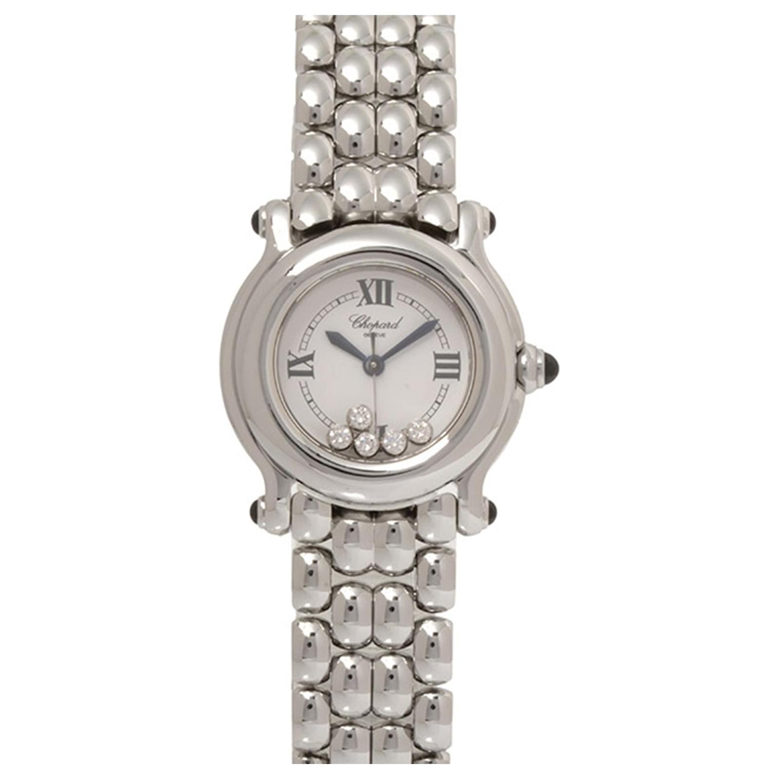 Chopard Silver Happy Sport Watch Silvery Steel Metal ref.208581 - Joli ...