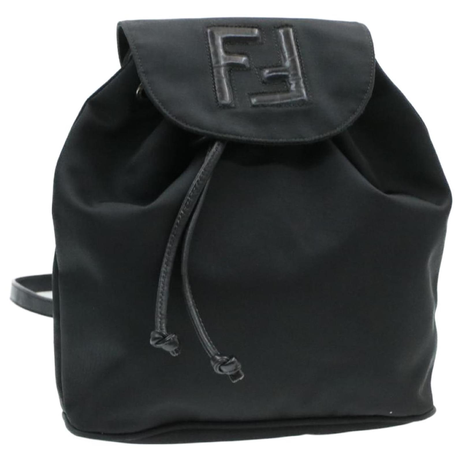 Fendi Backpack Black Tweed ref.211716 - Joli Closet