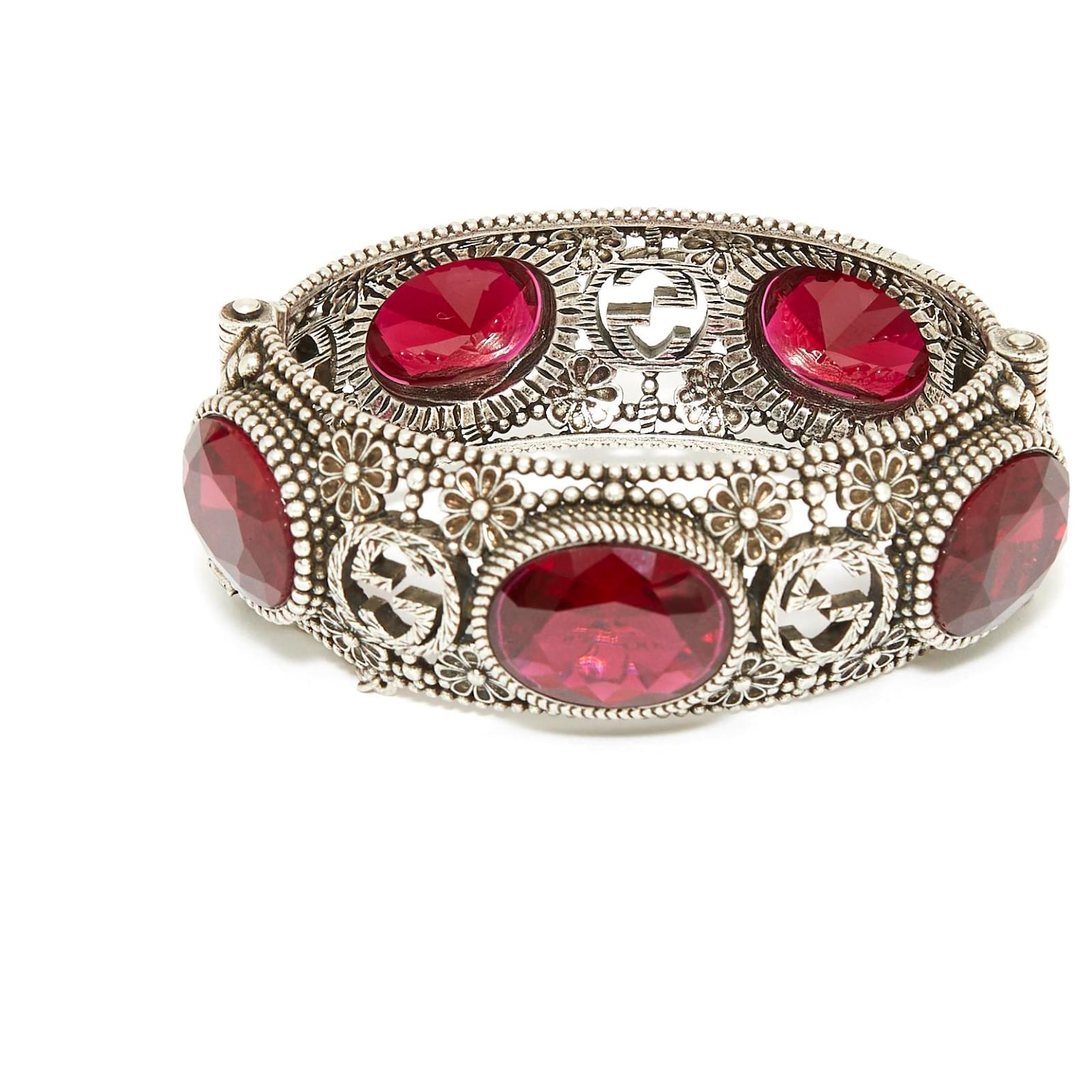 Gucci GG INTERLOCK RUBY Métal Argenté ref.216098 - Joli Closet