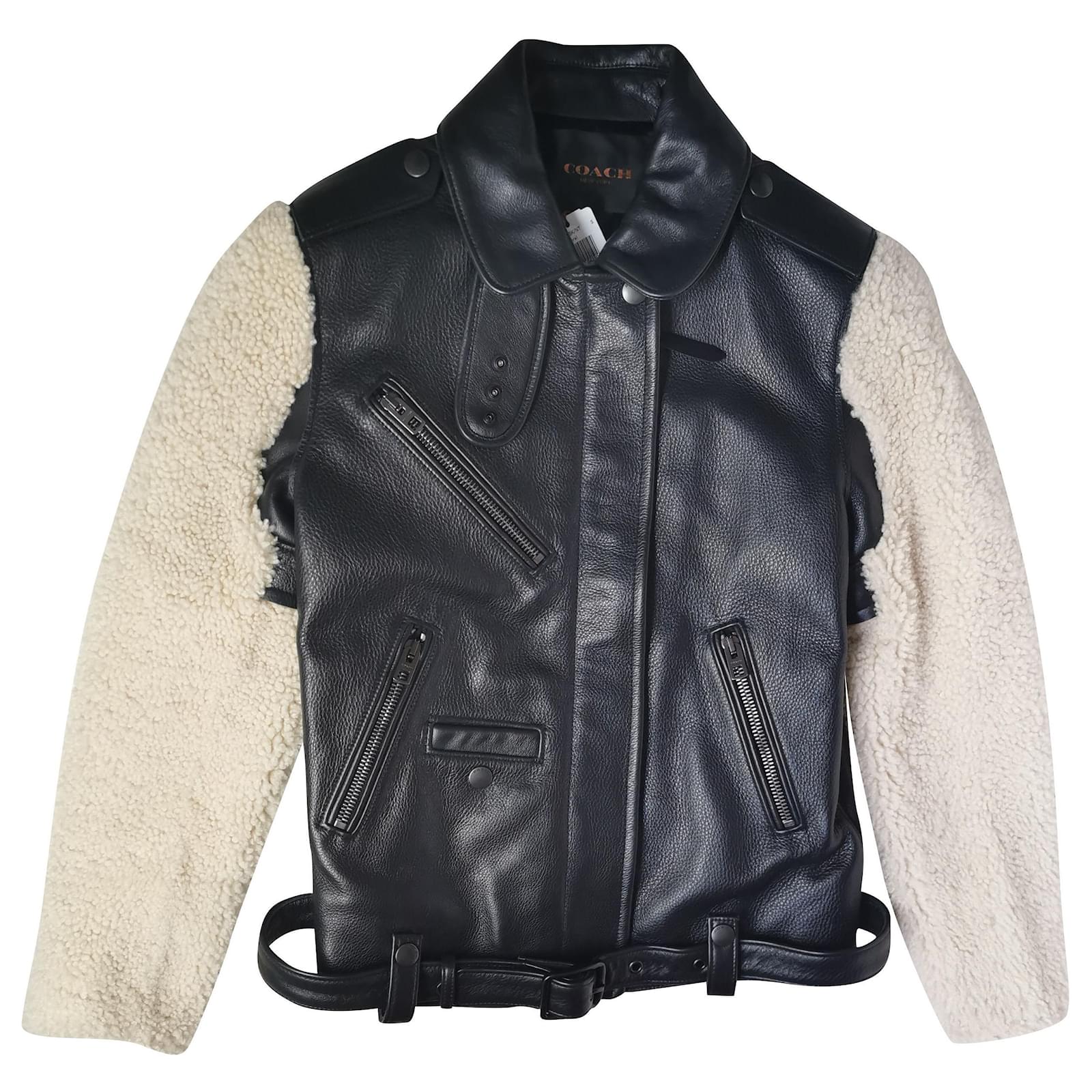 Coach jacket Black Eggshell Leather Lambskin ref.225149 - Joli Closet