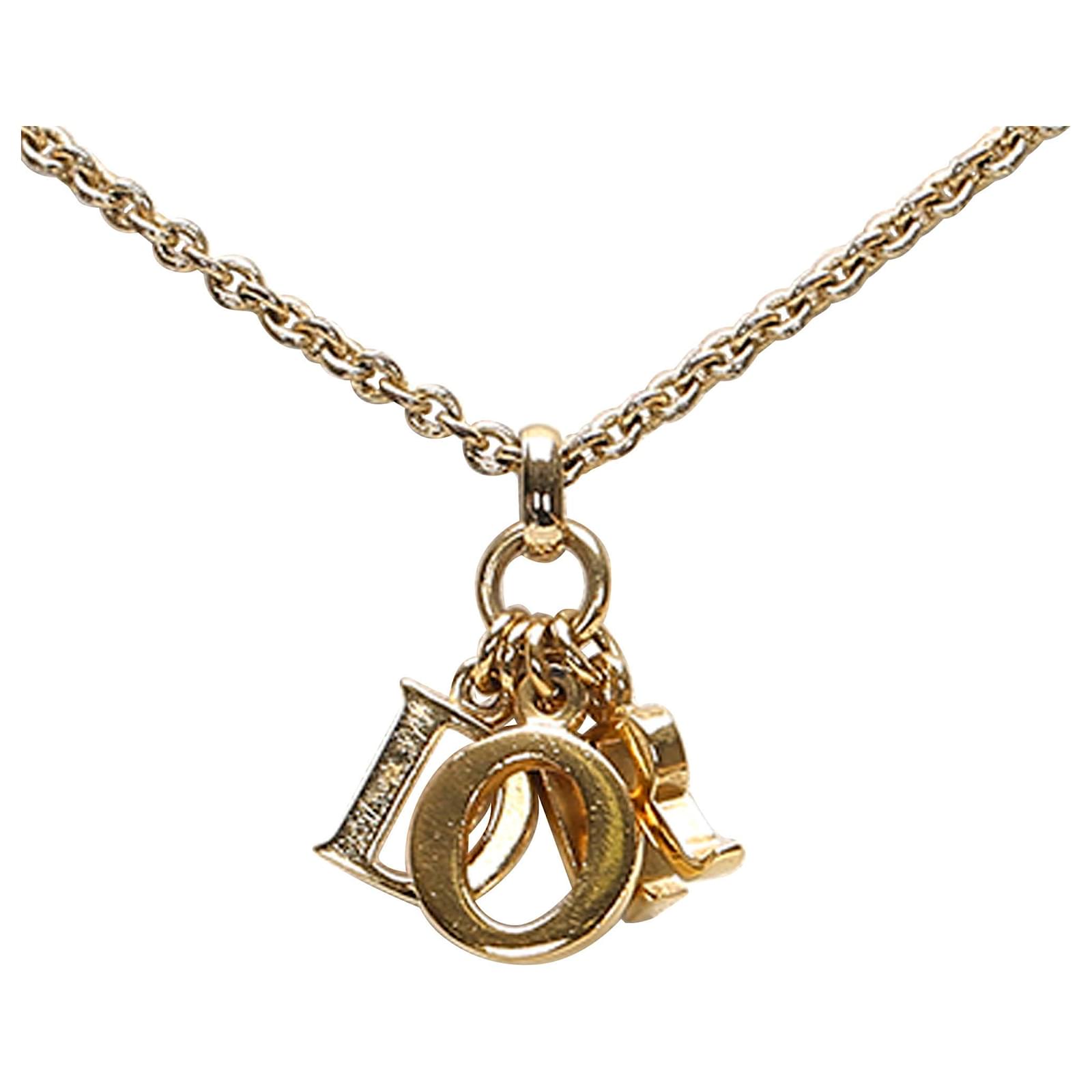 Collier Dior Doré Logo Dior Métal ref.233800 - Joli Closet