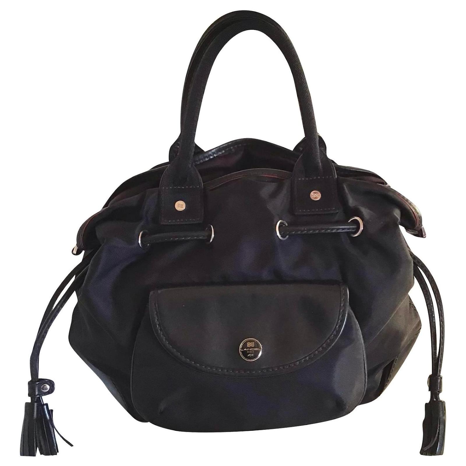 Lancel Sacs à main Cuir Toile Noir ref.234650 - Joli Closet