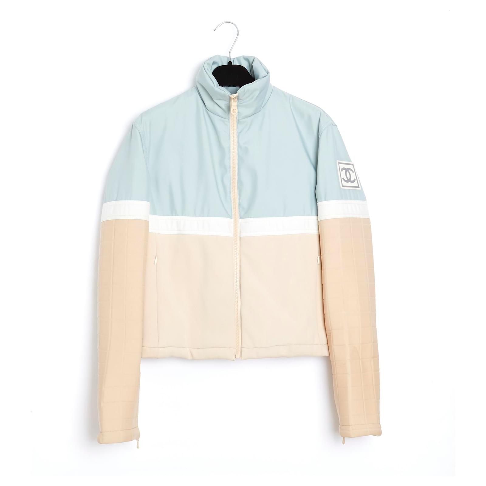 Chanel PASTELS SKI FR40 Pink Cream Light blue Polyester ref.238740 ...