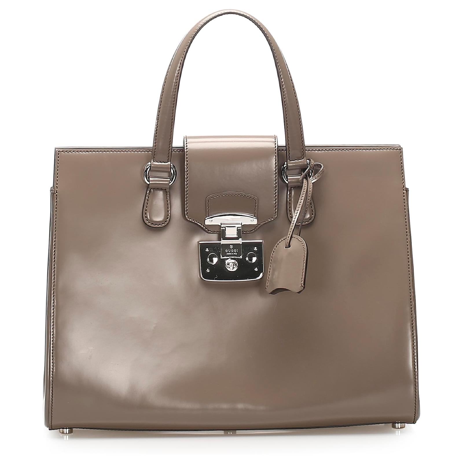 Gucci Gray Leather Handbag Grey Pony-style calfskin ref.240601 - Joli ...
