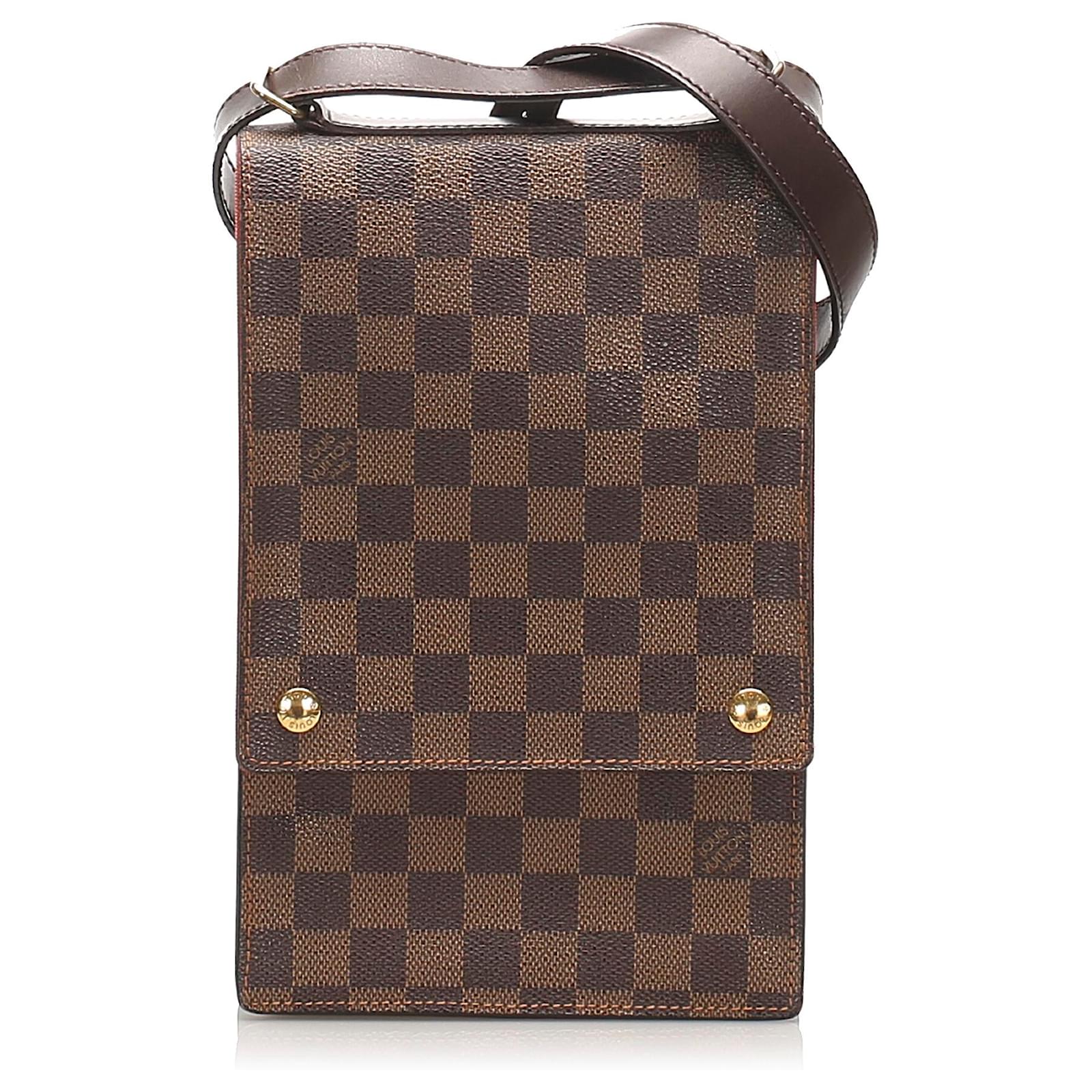 Louis Vuitton Marrone Damier Ebene Portobello Crossbody Pelle Tela ...
