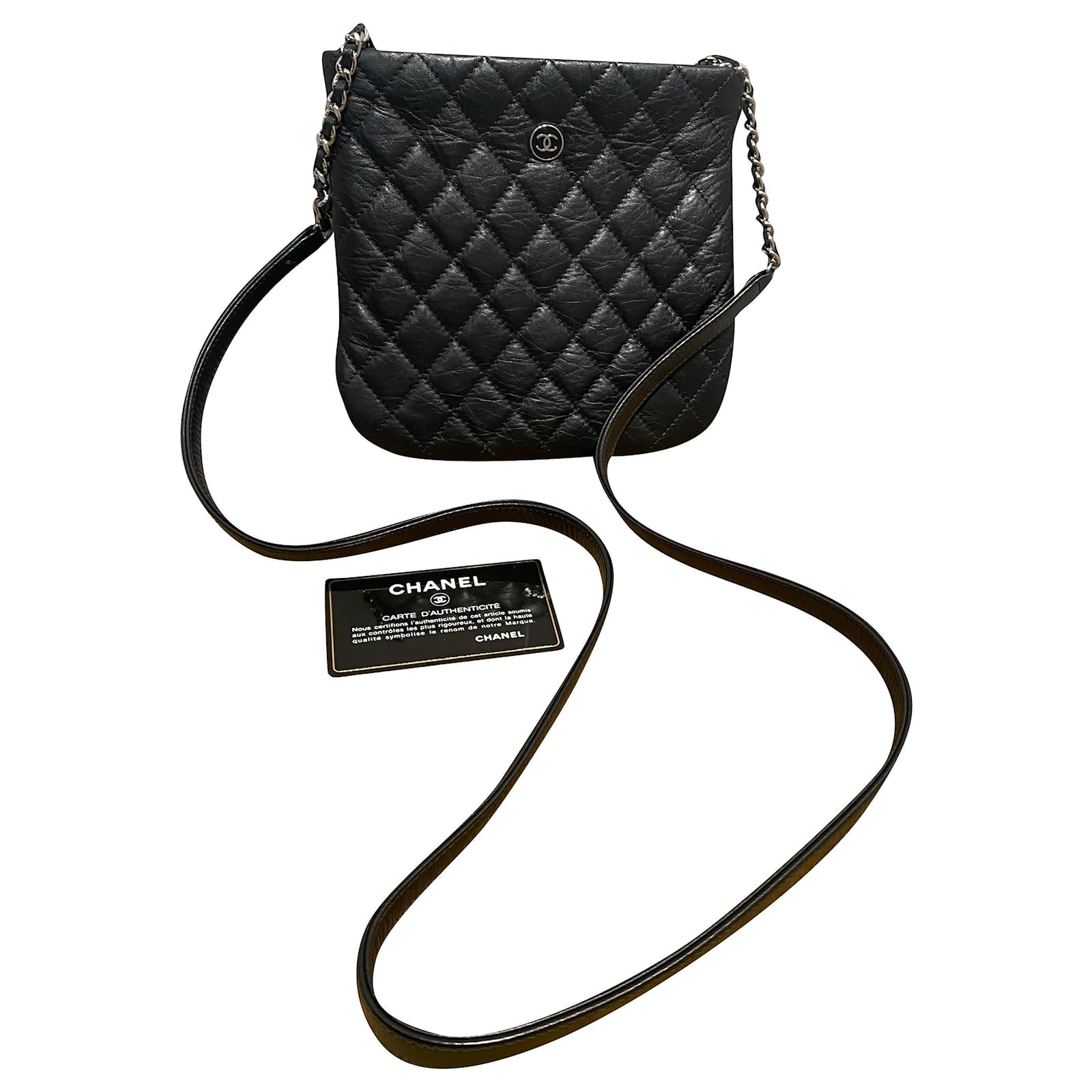 Chanel UNIFORM Black Silver hardware Leather ref.245886 - Joli Closet