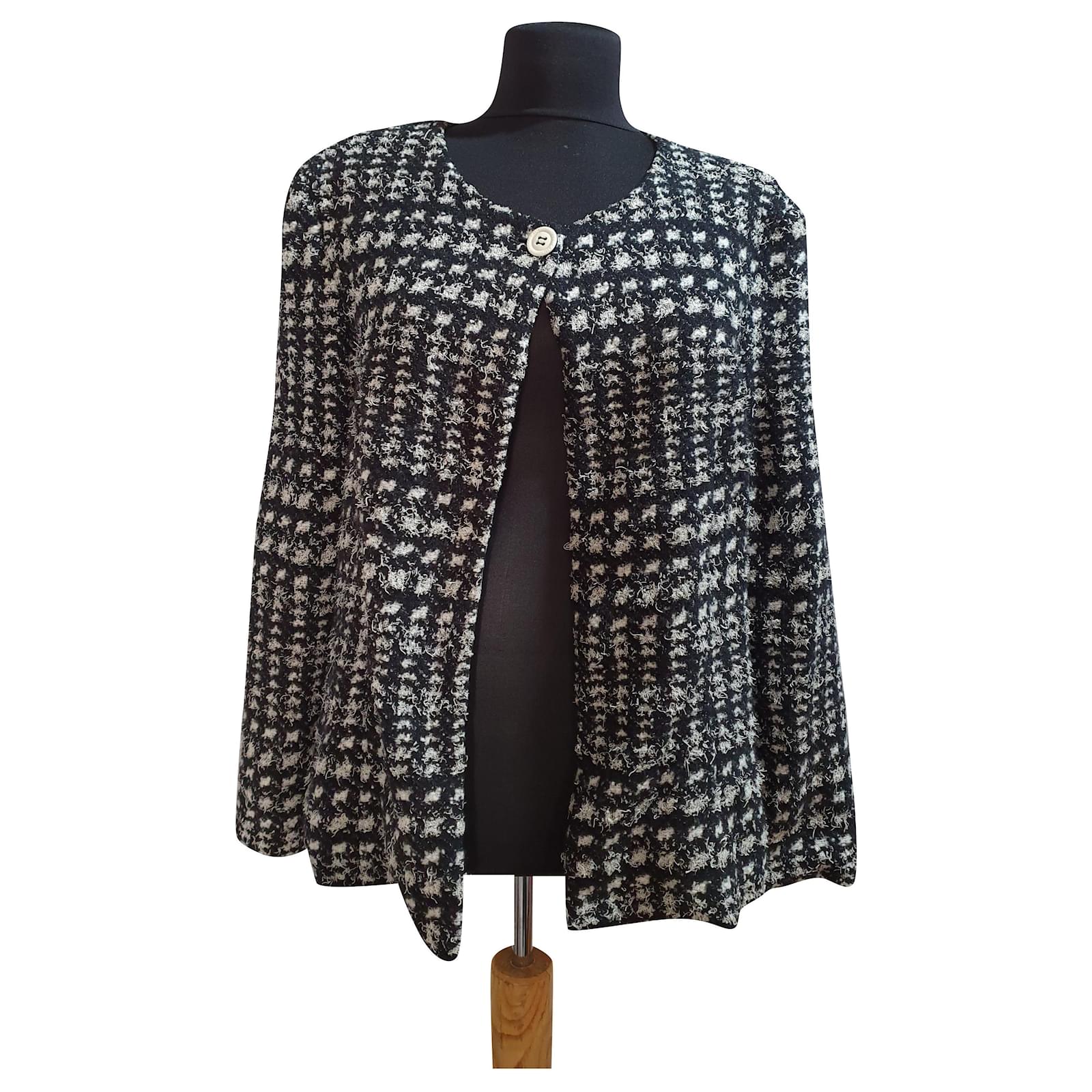 Marc Cain Jackets Black White Wool ref.248455 - Joli Closet